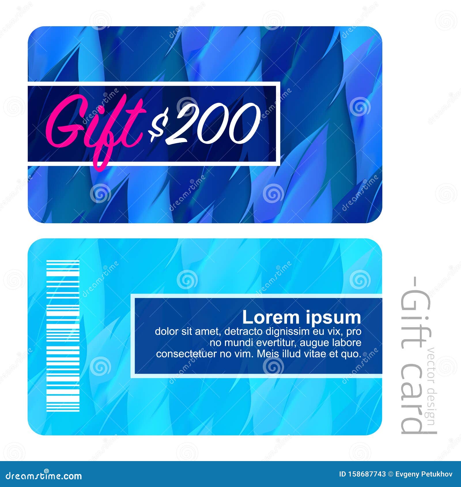 $ 200 Gift Card Template. Plastic Card Vector Design Stock Vector ...