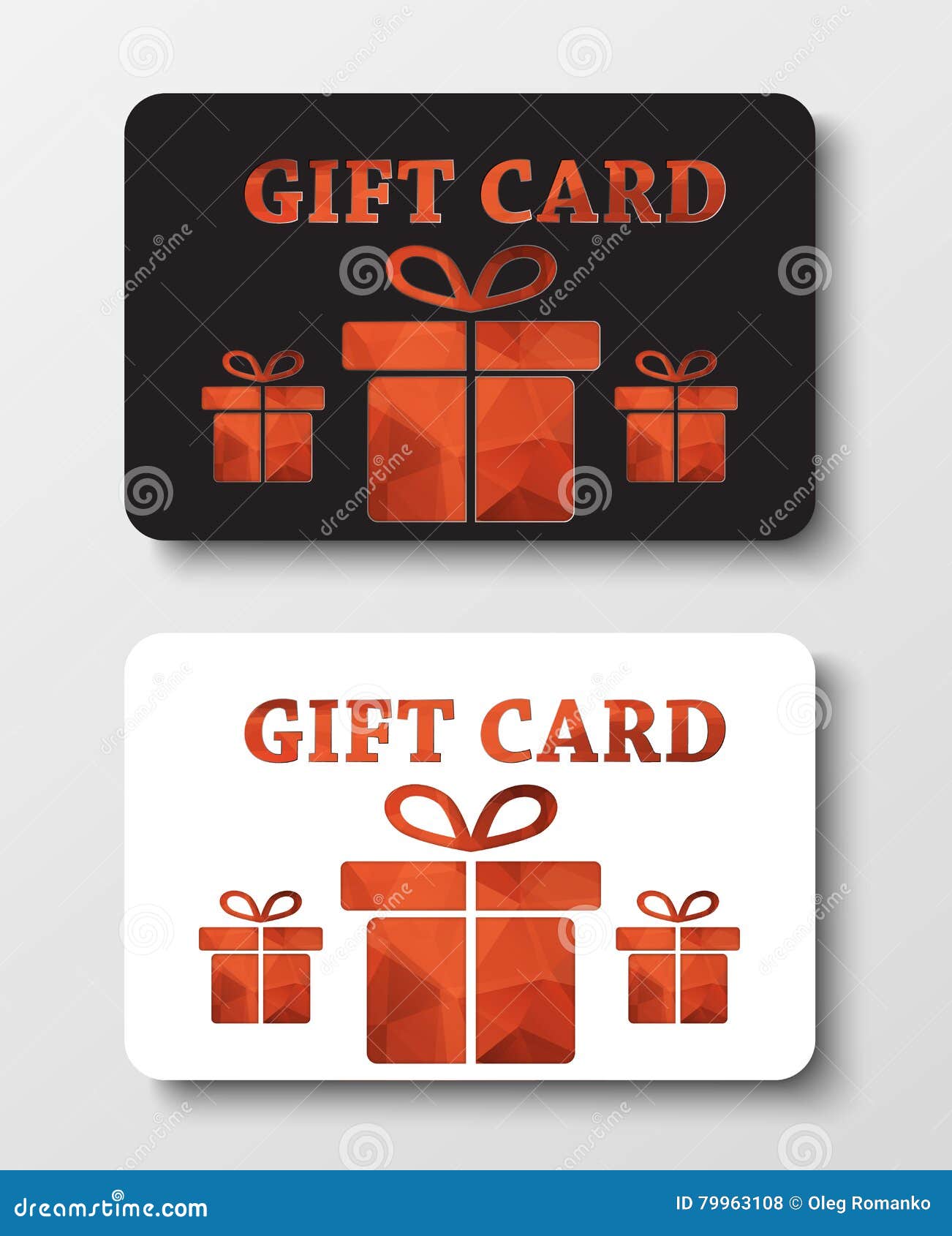 Gift Card Templates with Abstract Polygonal Boxes Stock Vector ...
