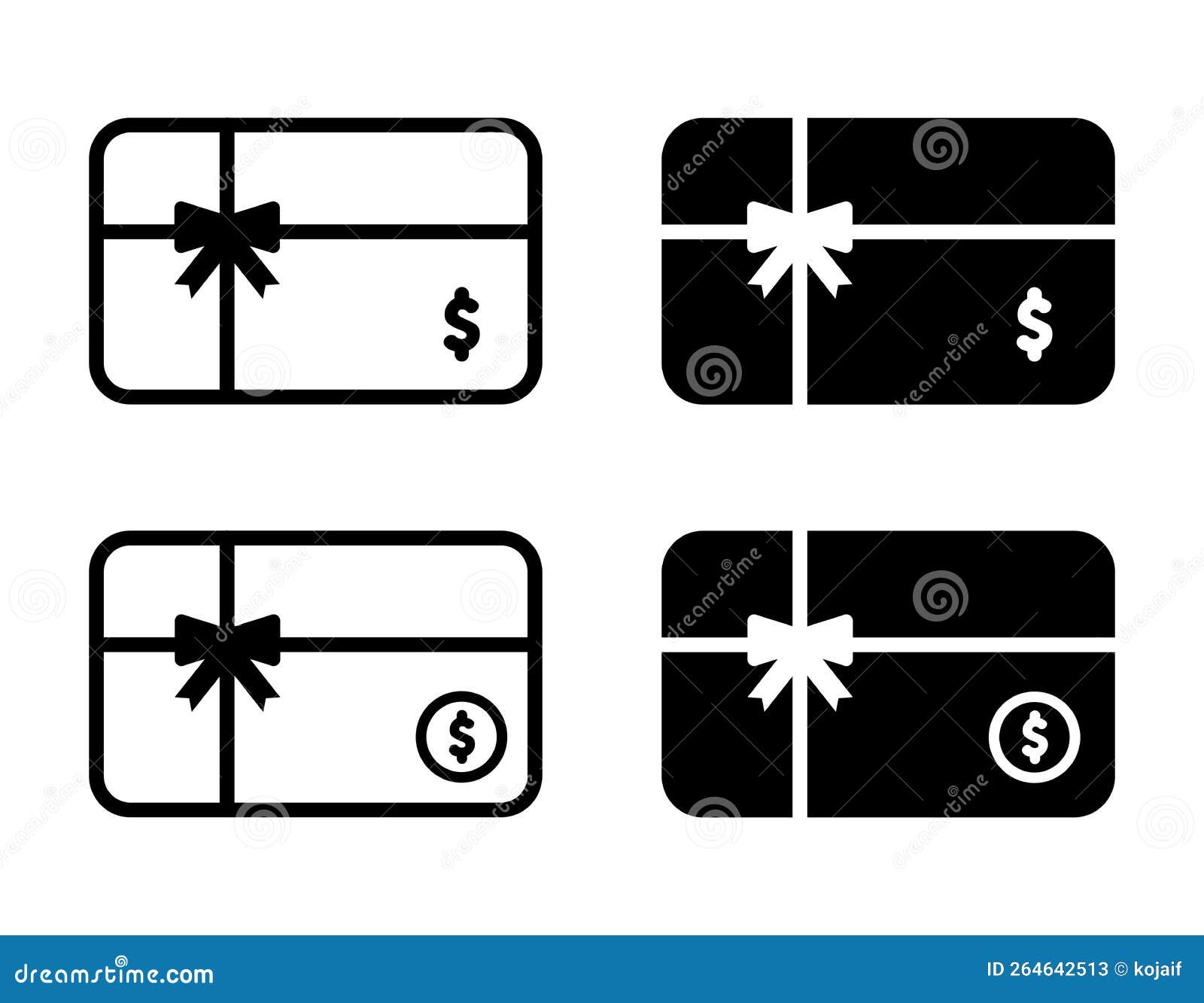 Gift Card Vector Icon Set. Shopping Gift Card or Special Certificate ...