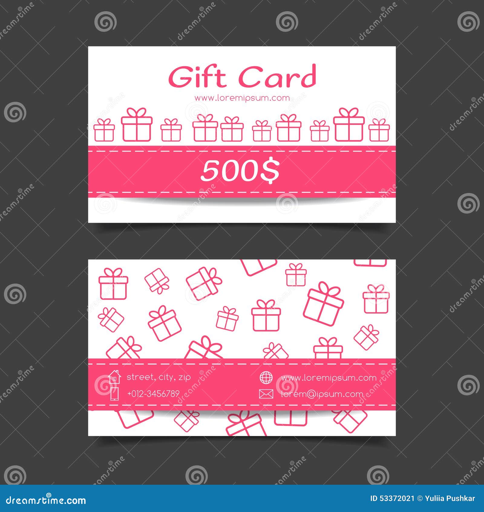 Gift card vector template stock vector. Illustration of gift - 53372021
