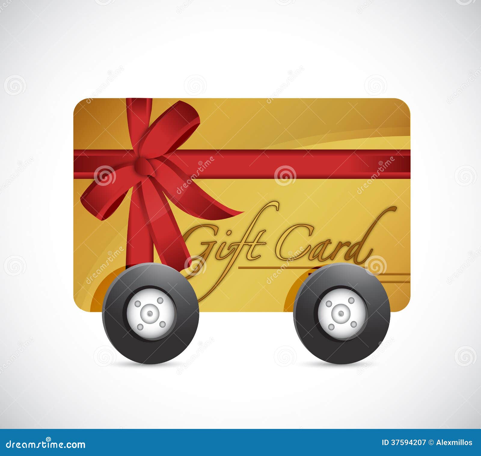 Gift Card and Wheels. Illustration Design Stock Illustration ...