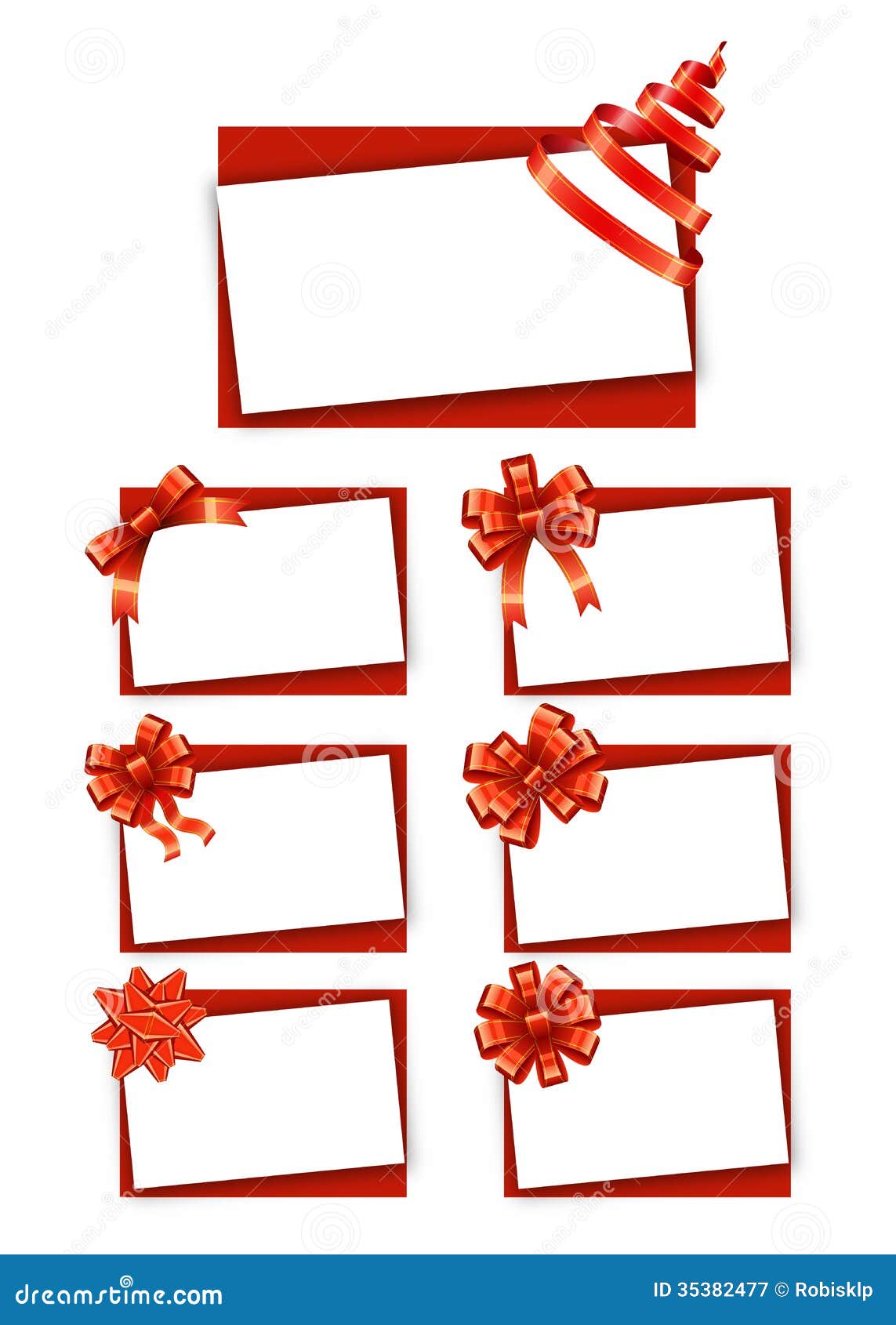 Gift Cards with Ribbons stock vector. Illustration of decorated - 35382477