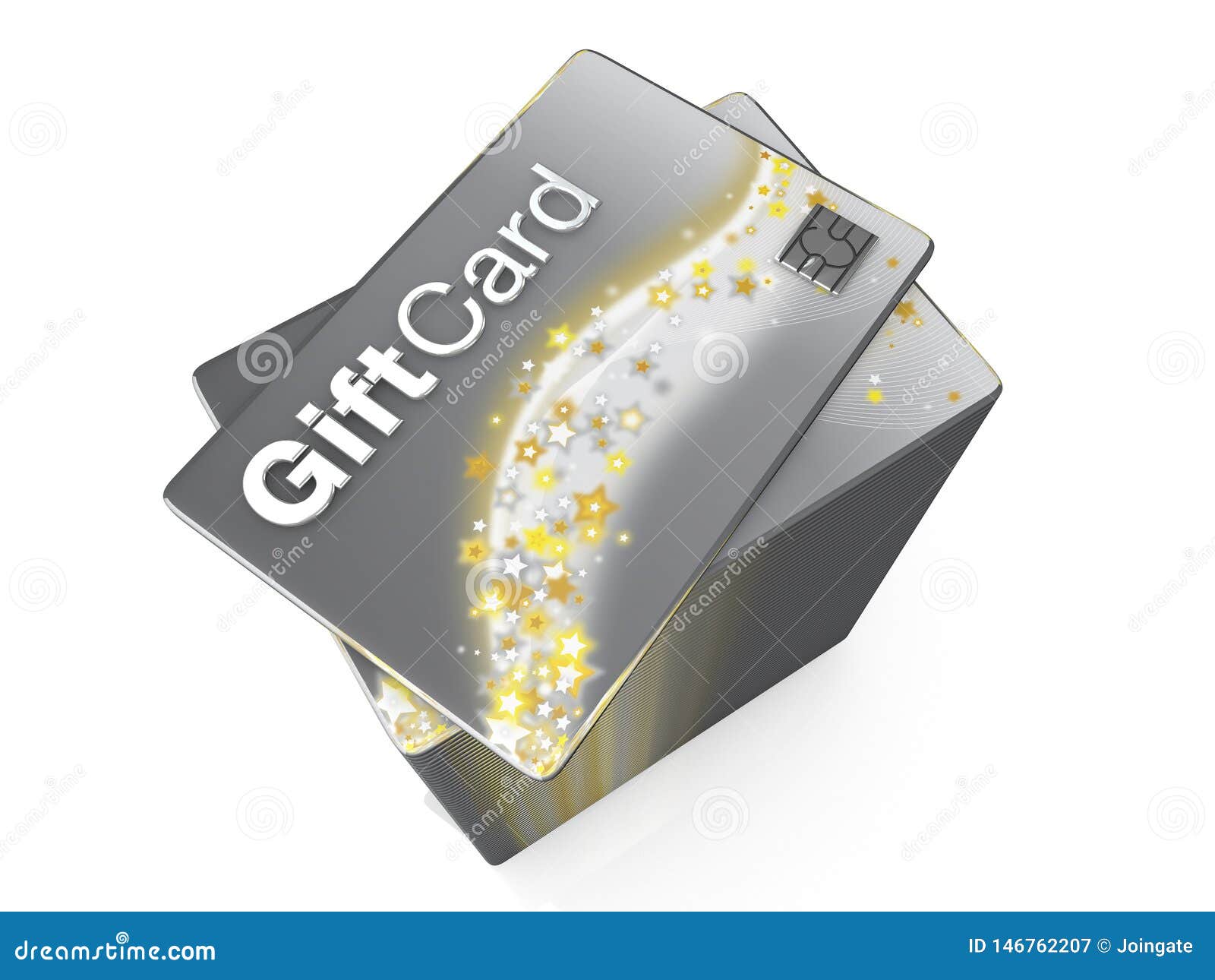Gift Cards with Silver Background and Stars, Generic Design Stock ...