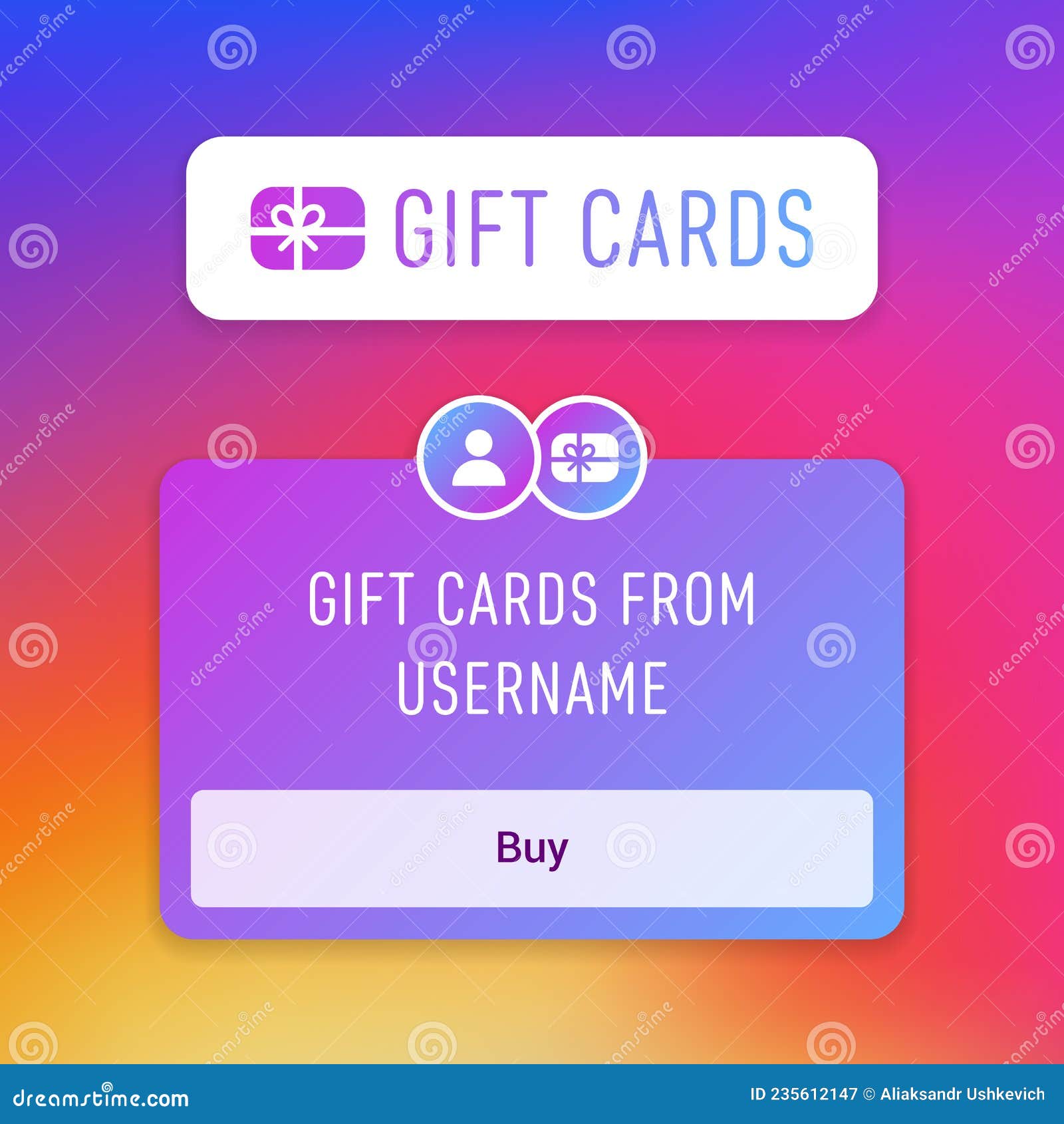 Gift Cards Social Media Sticker Stock Vector - Illustration of label ...