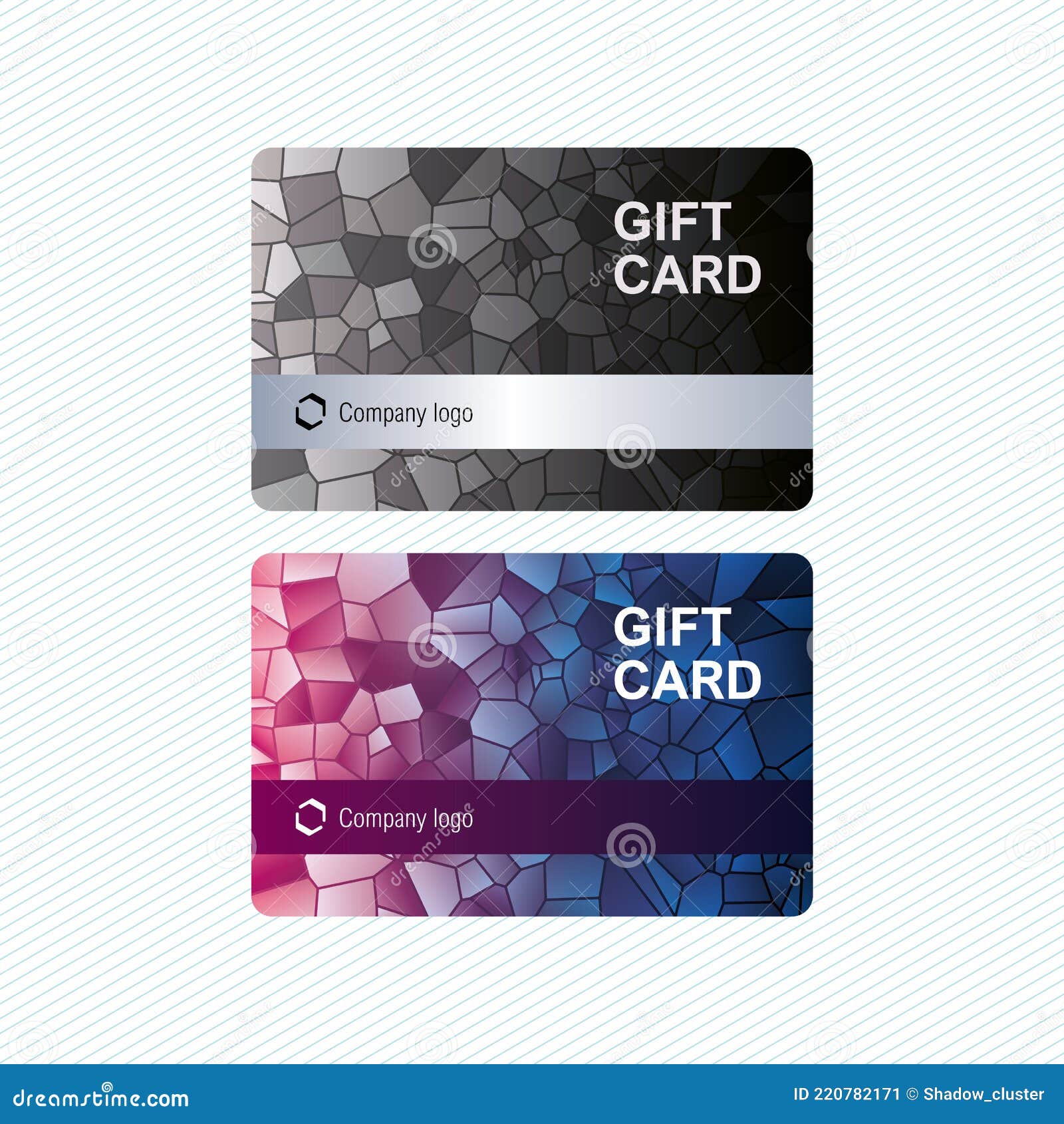 Gift Cards Template with Abstract Geometric Background. Vector ...