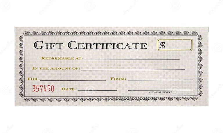 Gift Certificate stock photo. Image of amount, check, cheque - 305574