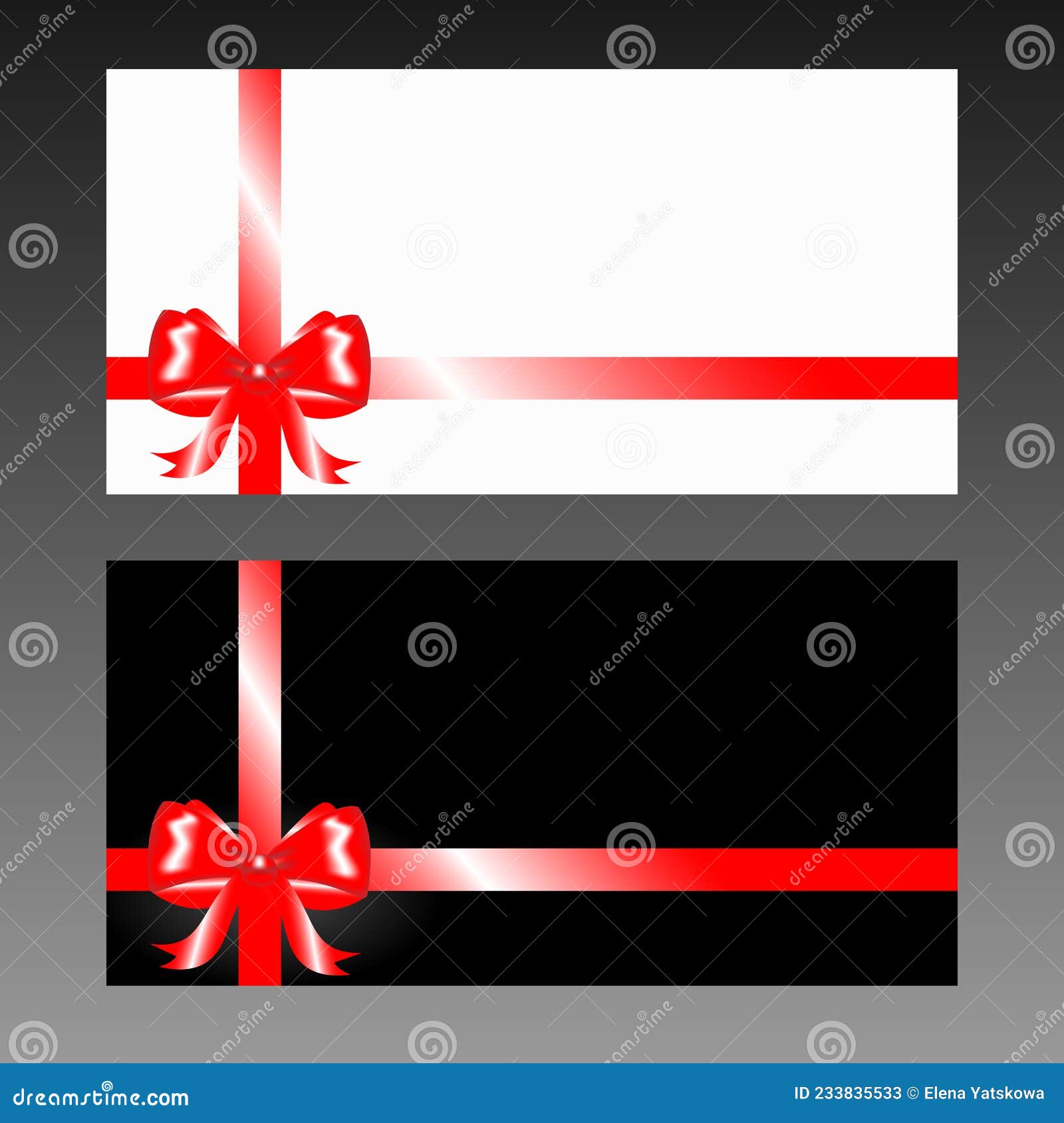 Gift Certificate Template with a Red Ribbon. Vector Illustration Stock ...