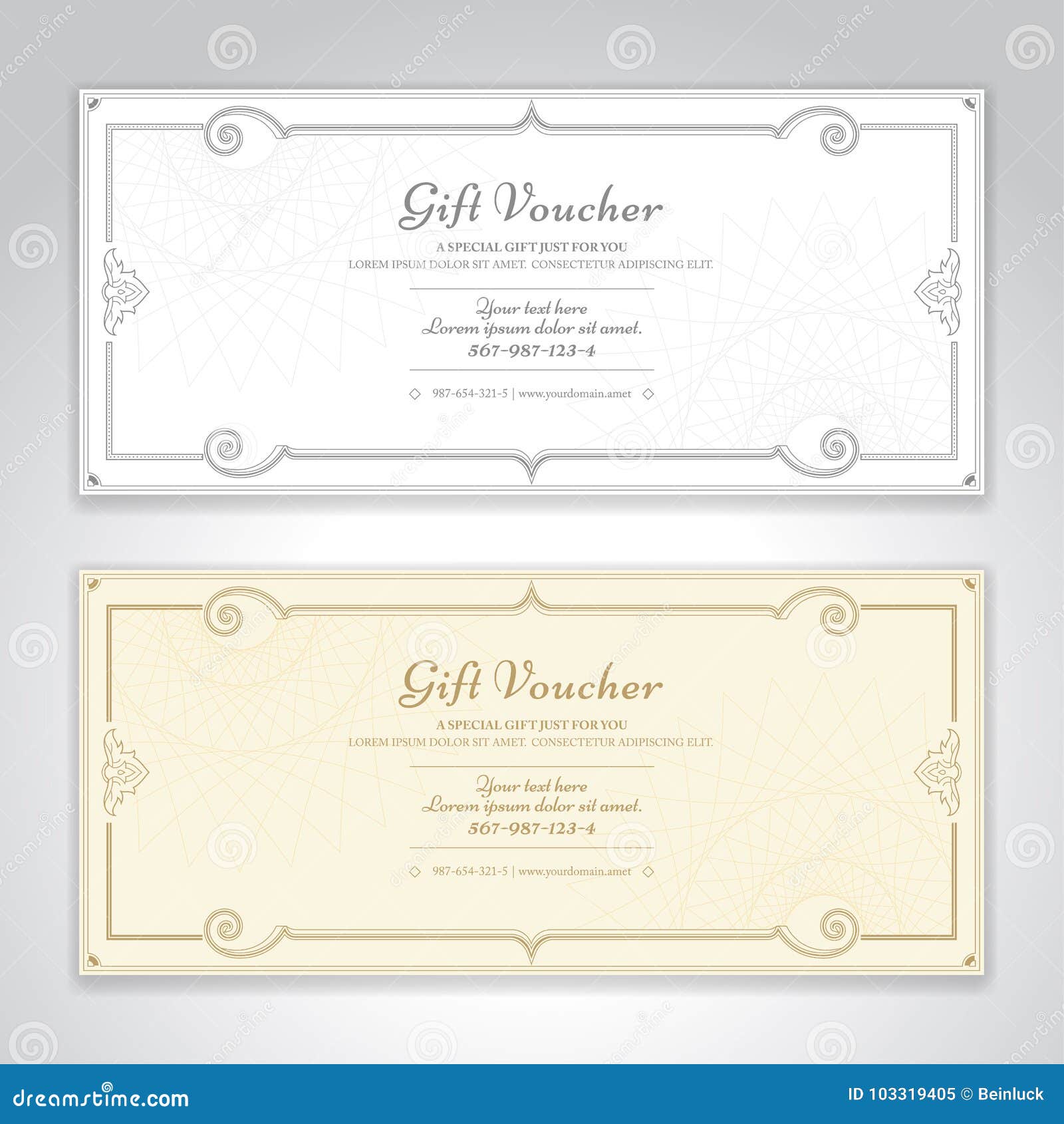 Gift Certificate, Voucher, Gift Card or Cash Coupon Template in Stock ...