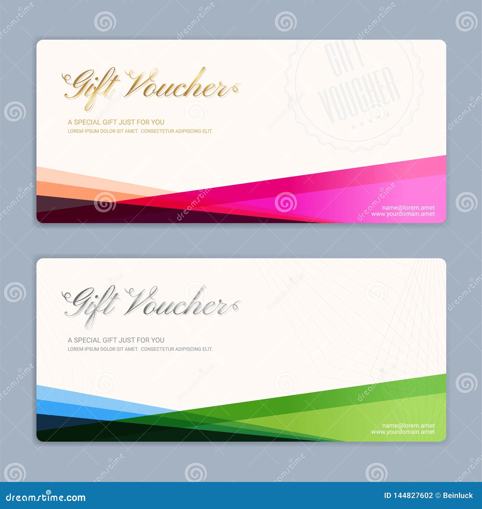 Gift Certificate, Voucher, Gift Card or Cash Coupon Template Stock ...
