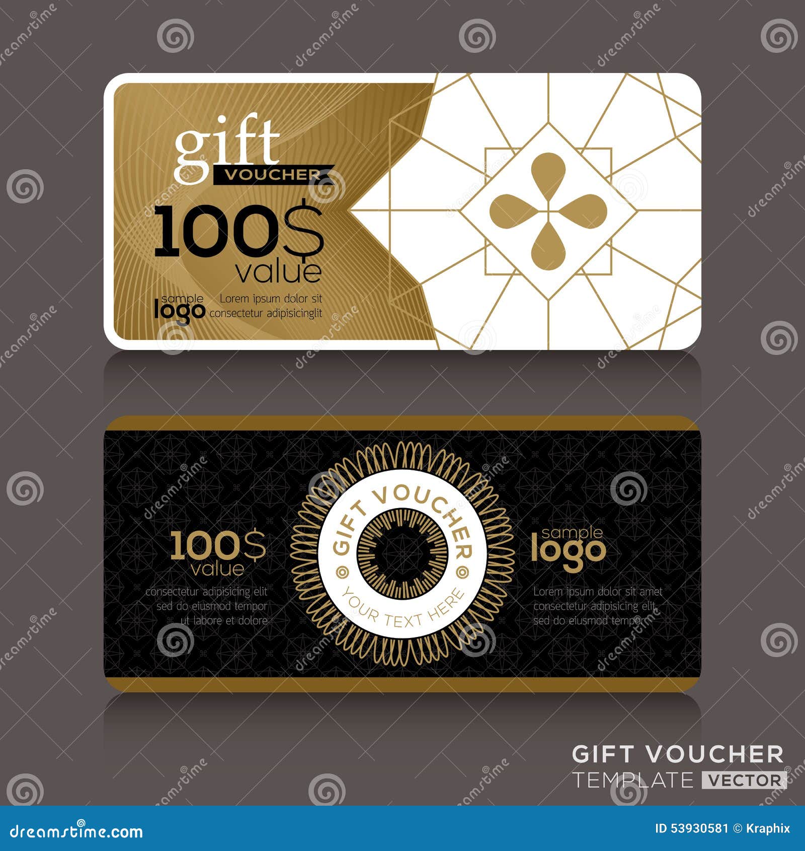 Gift Certificate (Voucher) Template. Pattern Cartoon Vector ...