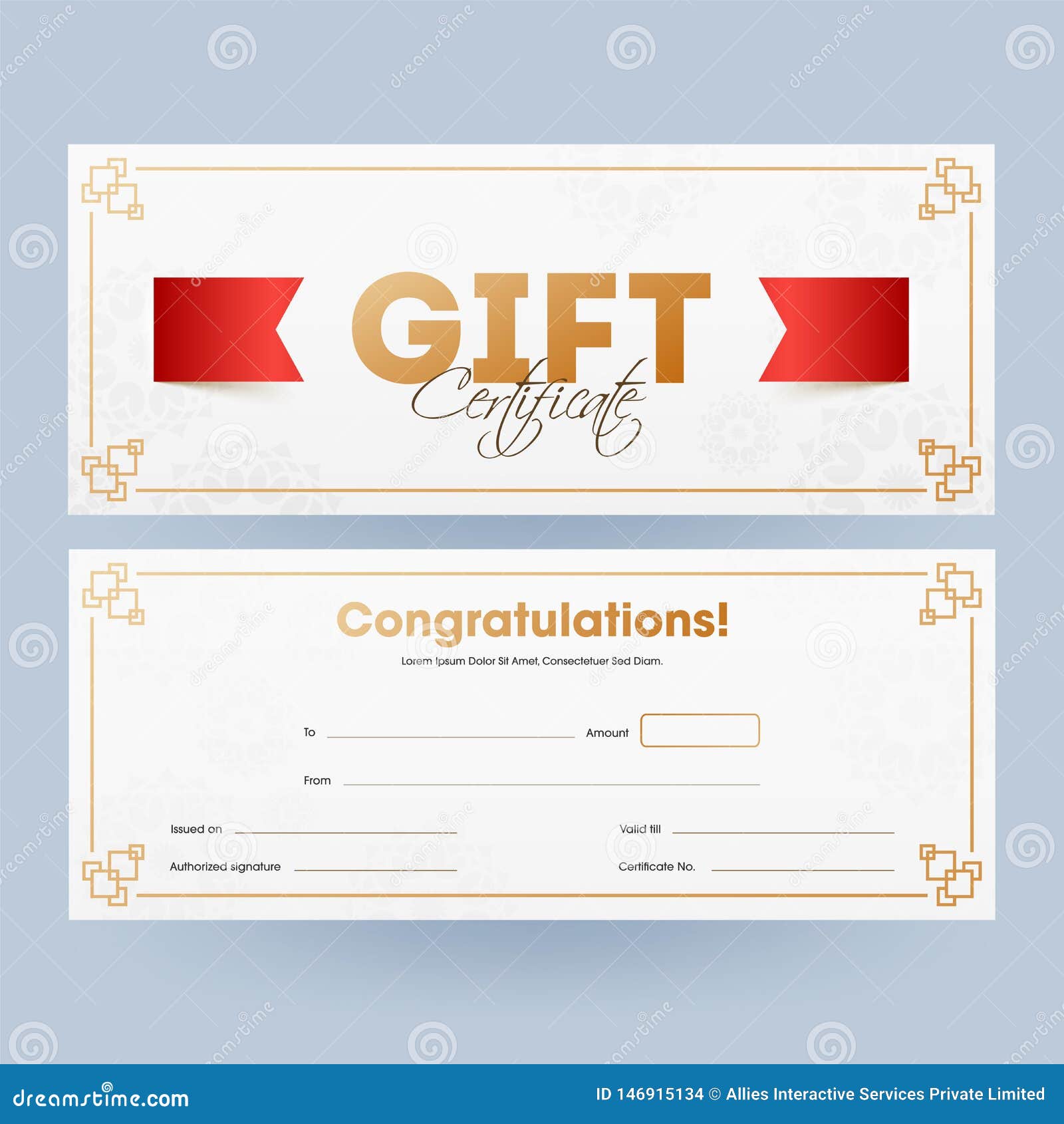 Gift Certificate or Voucher Layout. Stock Illustration - Illustration ...