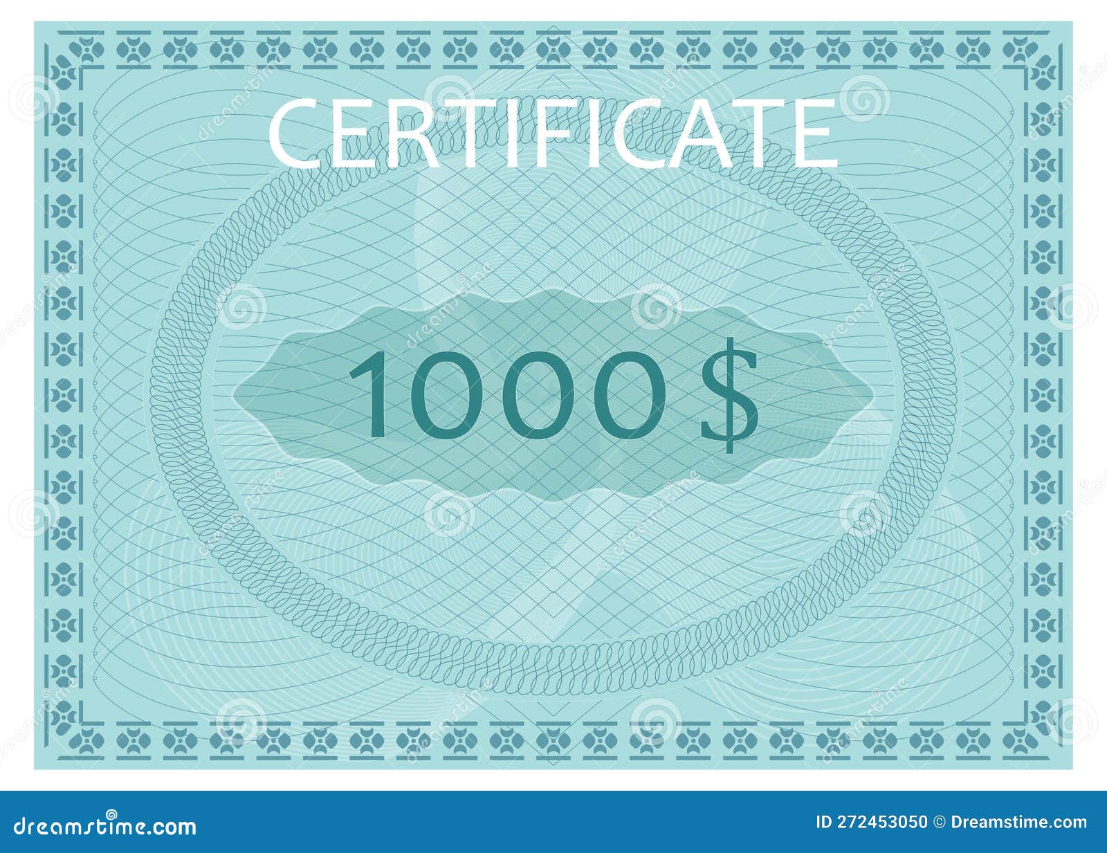 Gift Certificate (voucher) Template with Borders Stock Illustration ...