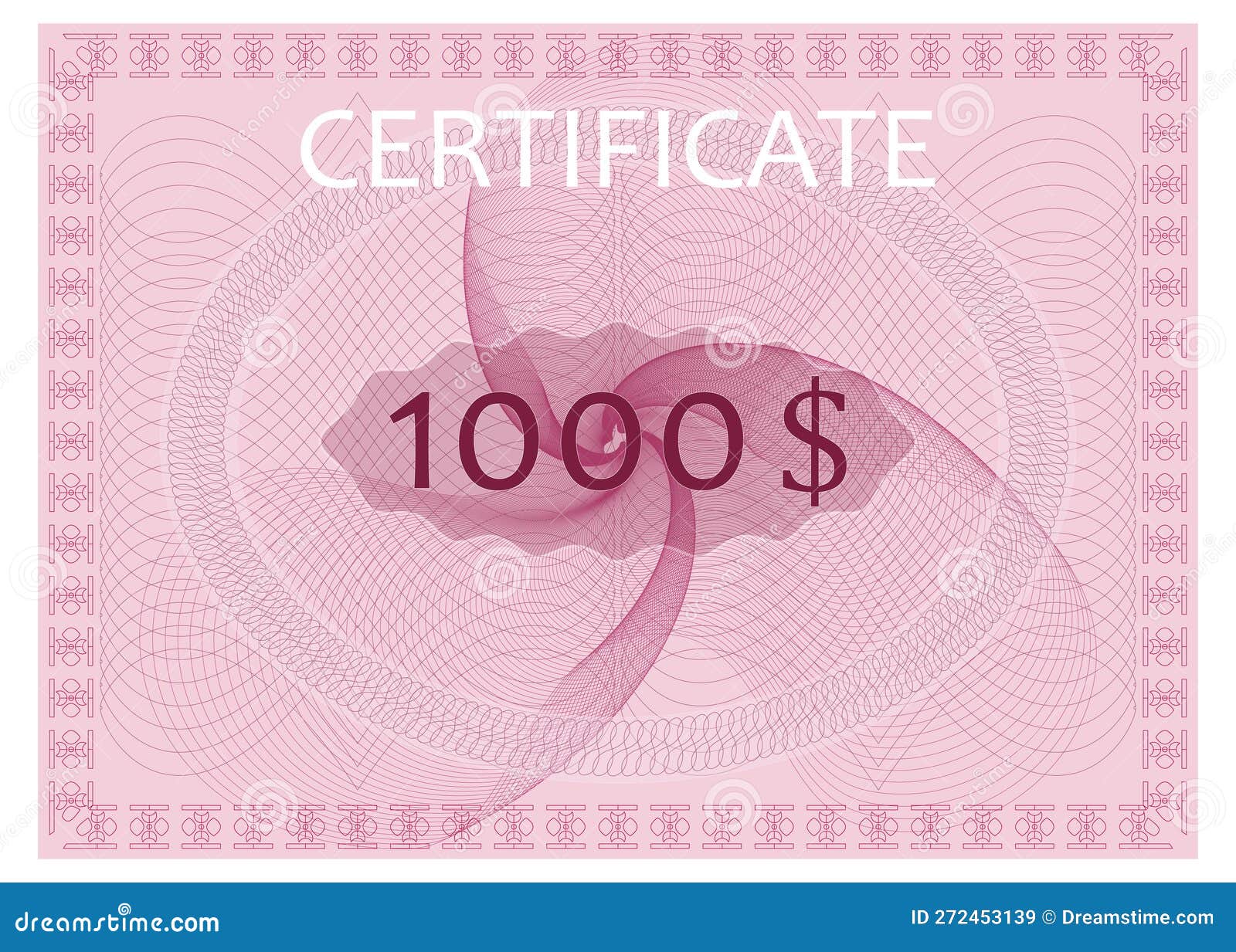 Gift Certificate (voucher) Template with Borders Stock Illustration ...