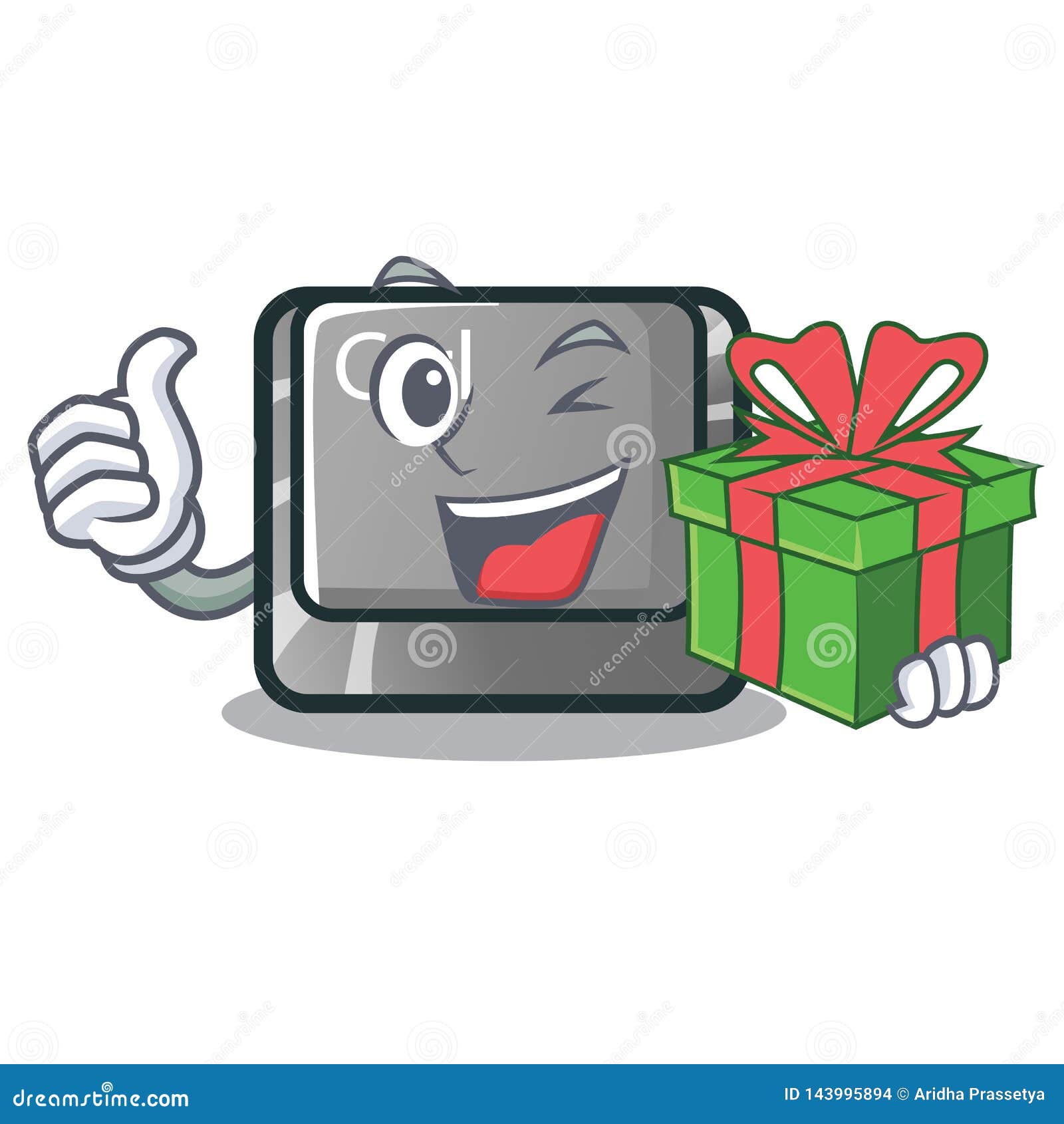 With T Character Ctrl Button Attached On Computer Stock Vector