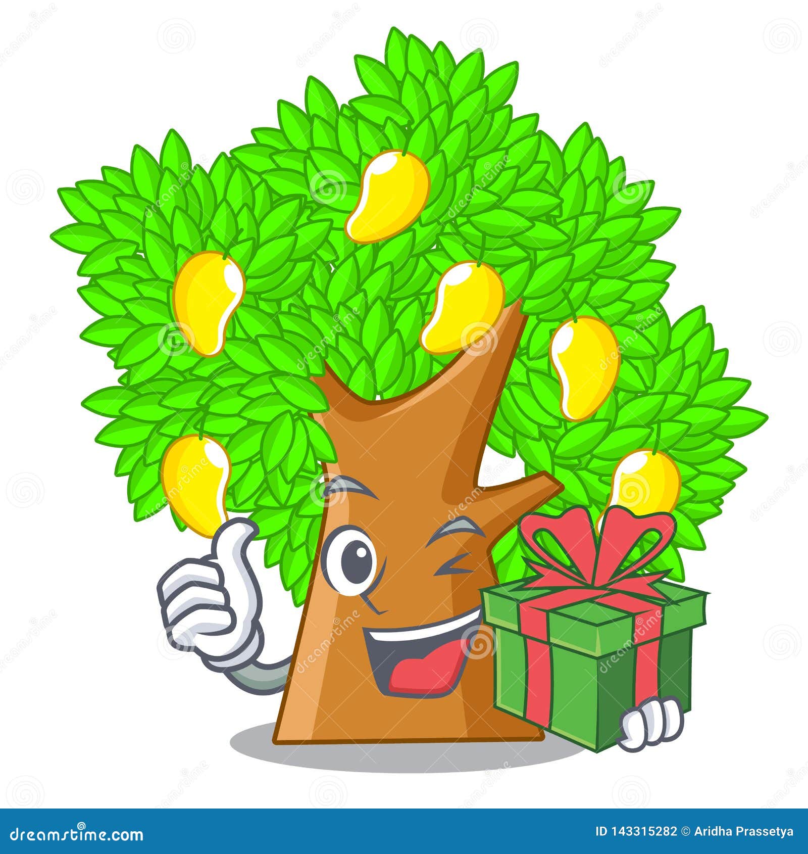 With Gift Character Mango Tree beside the House Stock Vector ...