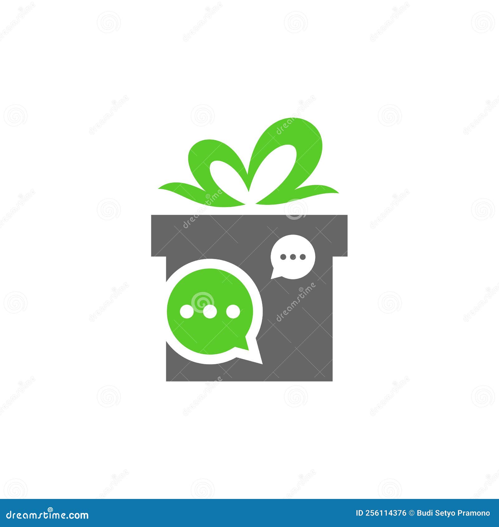 Gift Chat Logo Design Template. Chat Gift Logo Concept Vector Stock ...