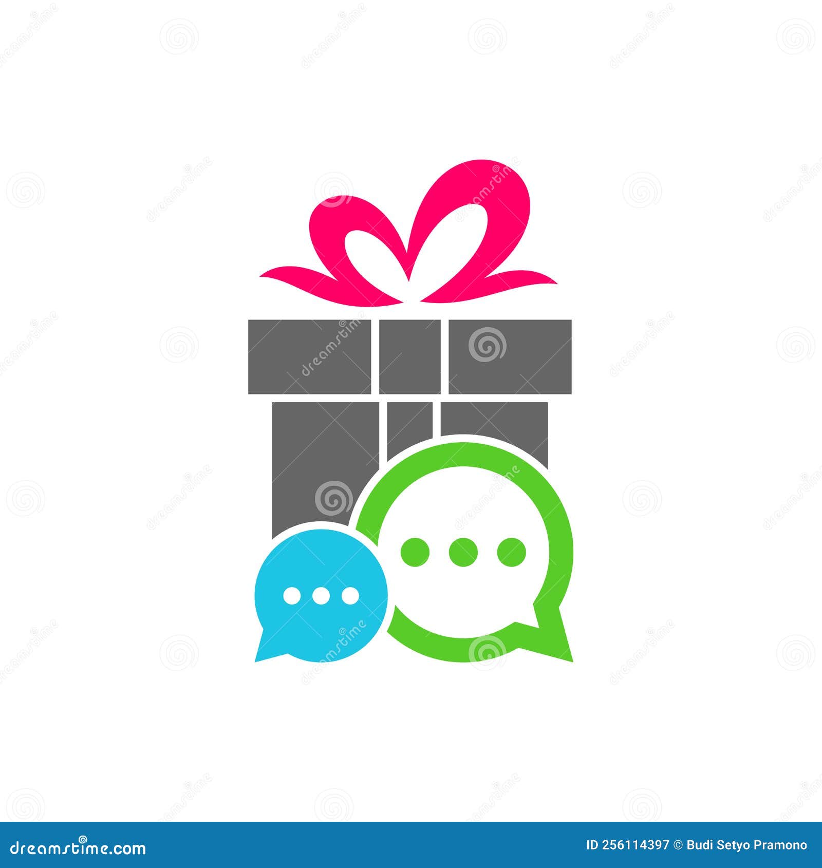 Gift Chat Logo Design Template. Chat Gift Logo Concept Vector Stock ...