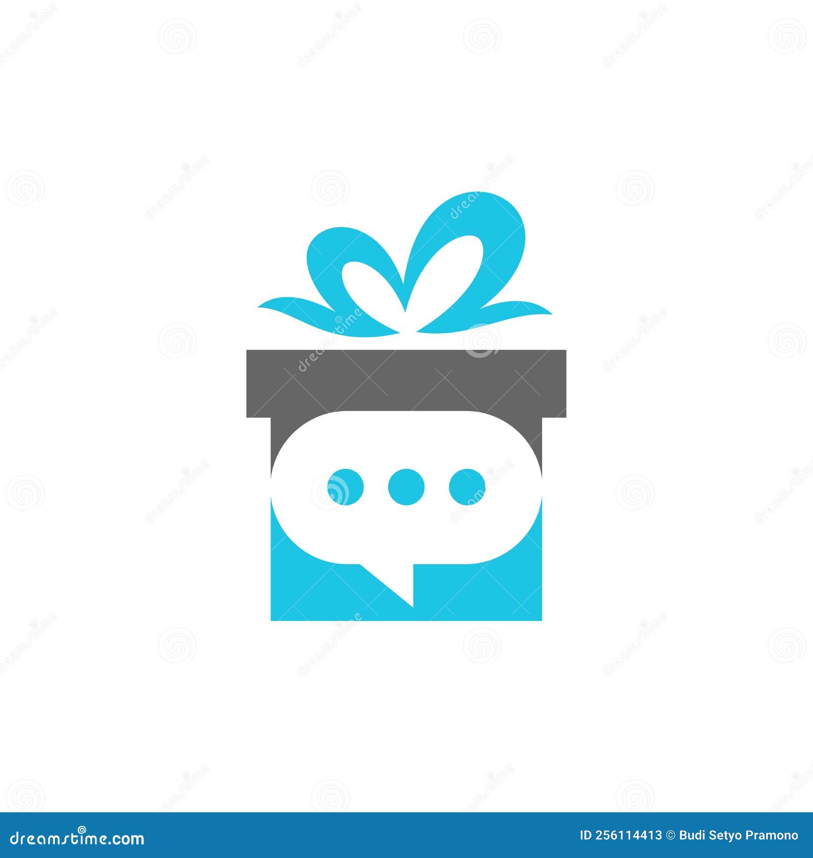 Gift Chat Logo Design Template. Chat Gift Logo Concept Vector Stock ...