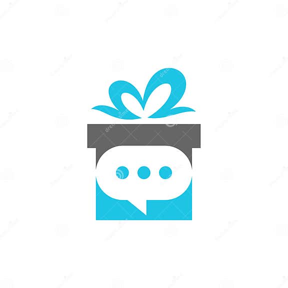 Gift Chat Logo Design Template. Chat Gift Logo Concept Vector Stock ...