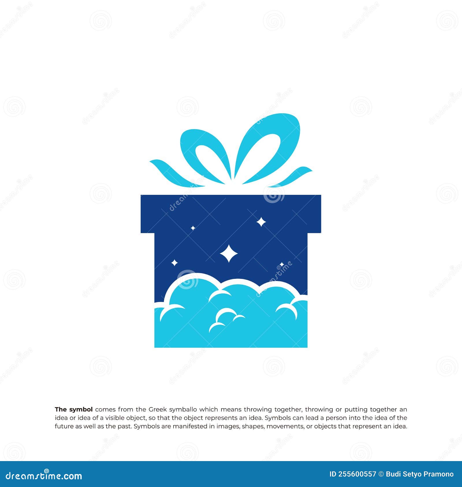 Gift Cloud Logo Design Template. Cloud Gift Logo Concept Vector Stock ...