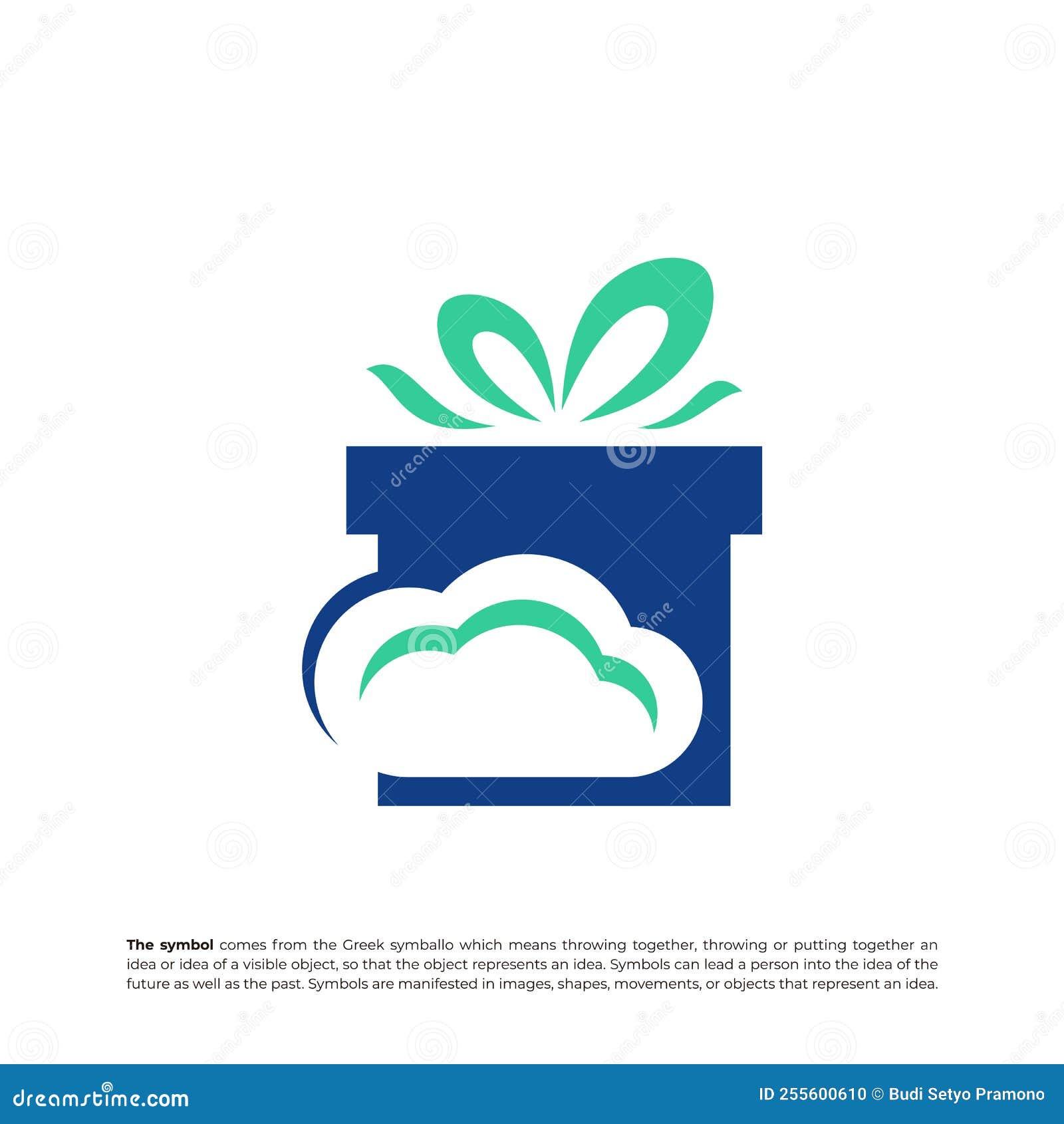 Gift Cloud Logo Design Template. Cloud Gift Logo Concept Vector Stock ...