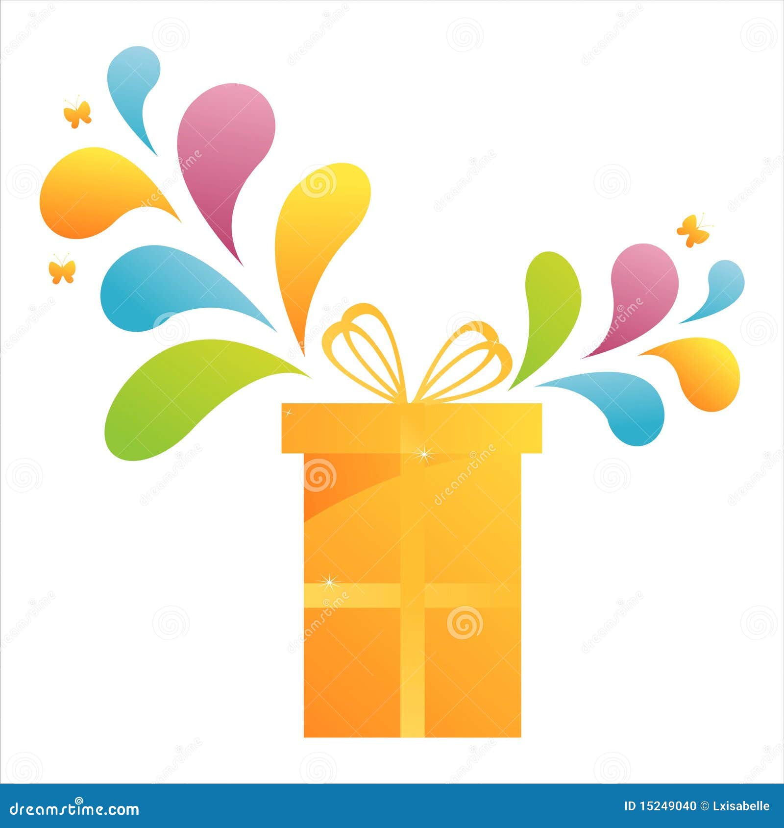 Gift with colorful splash stock vector. Illustration of object - 15249040