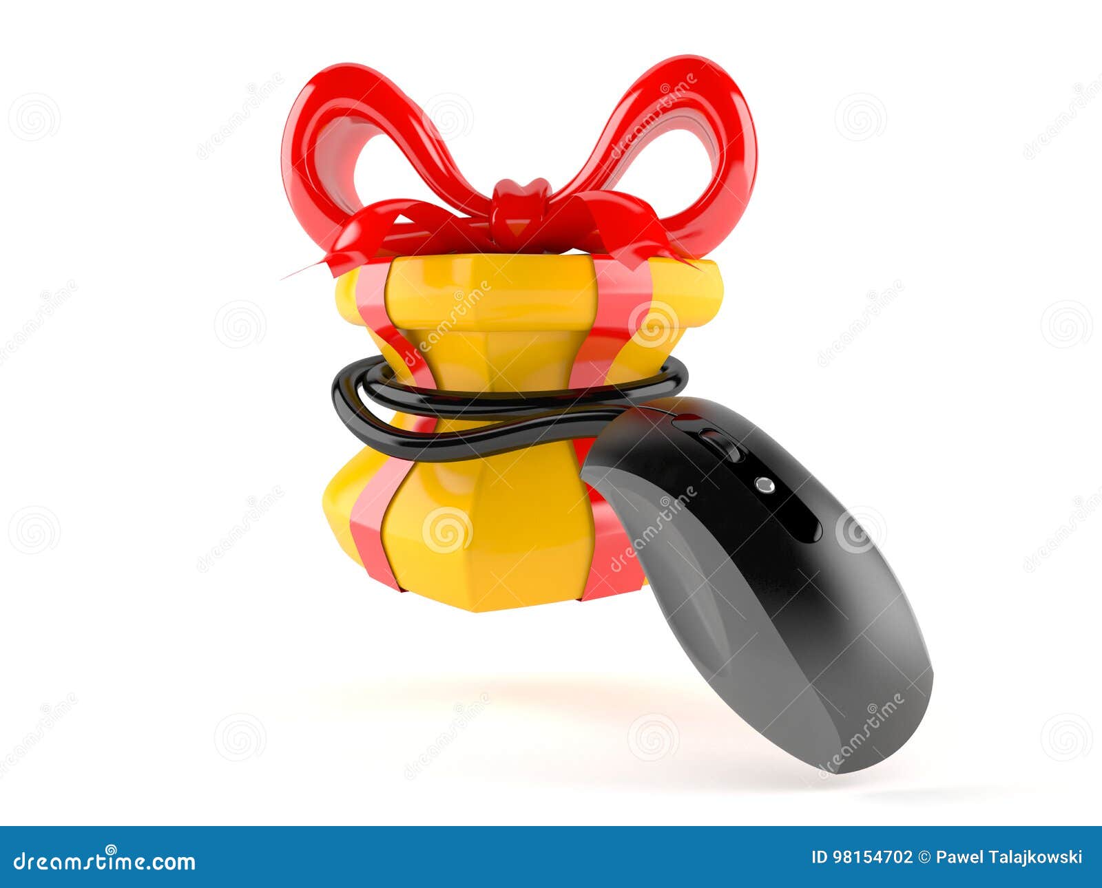 Gift with computer mouse stock illustration. Illustration of surprise ...