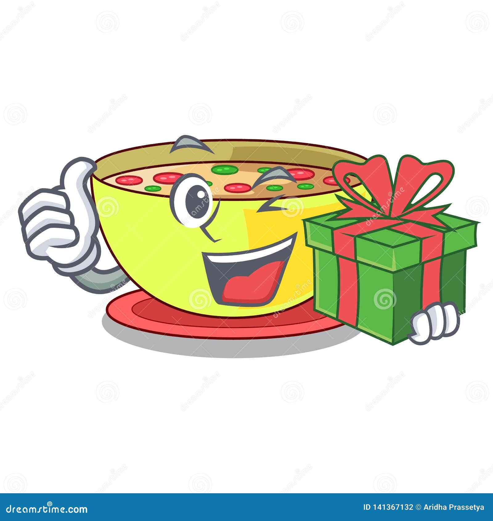 With Gift Corn Chowder in the Mascot Shape Stock Vector - Illustration ...