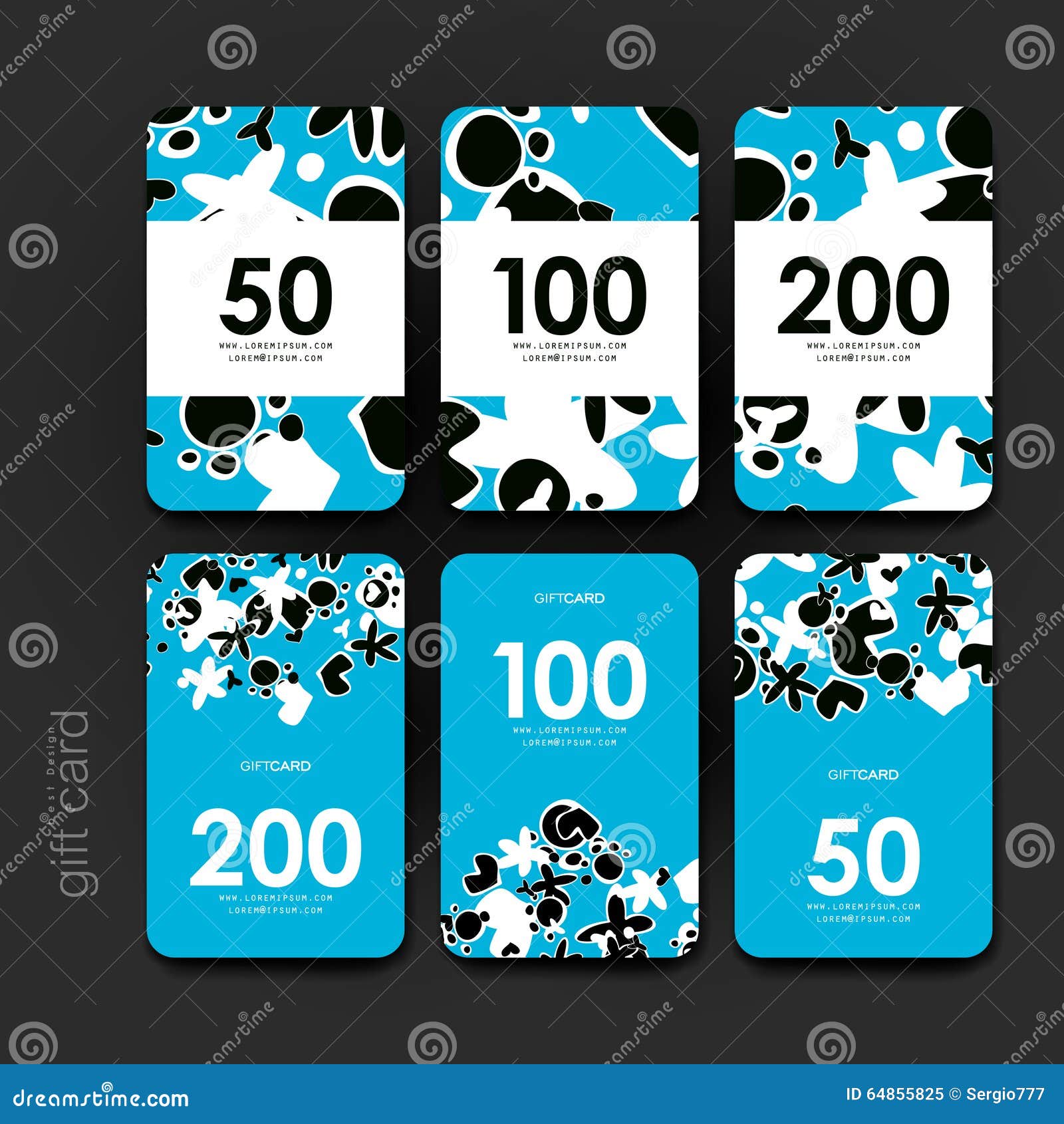 Gift Coupon, Discount Card Template with Abstract Stock Vector ...