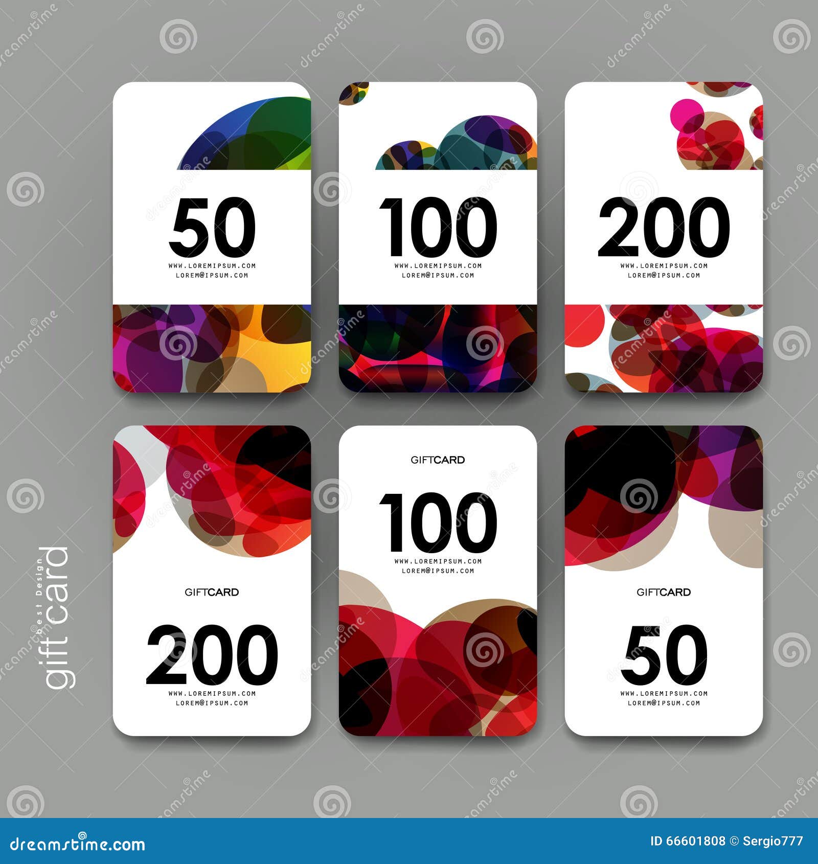 Gift Coupon, Discount Card Template with Abstract Background Stock ...