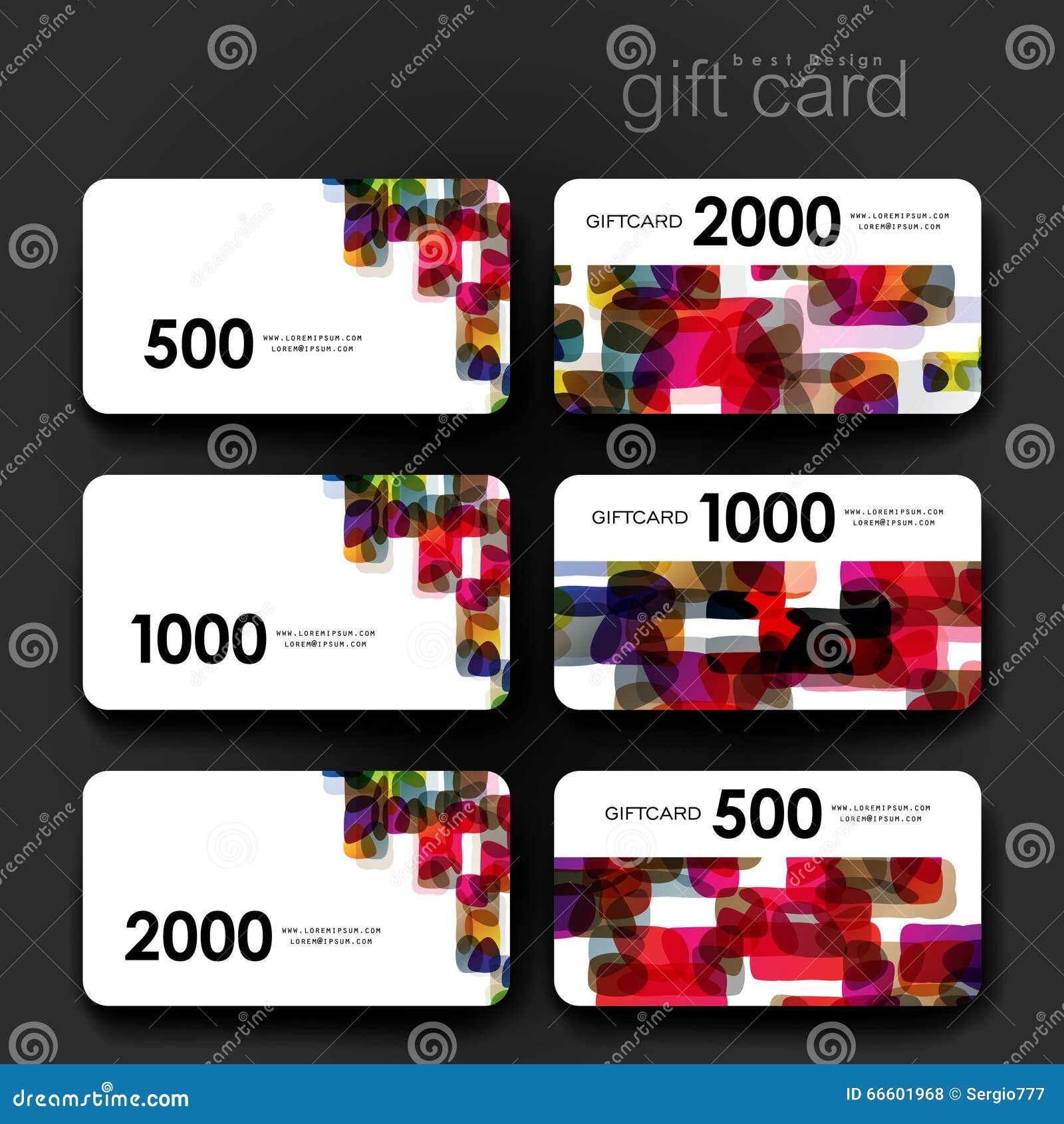 Gift Coupon, Discount Card Template with Abstract Background Stock ...