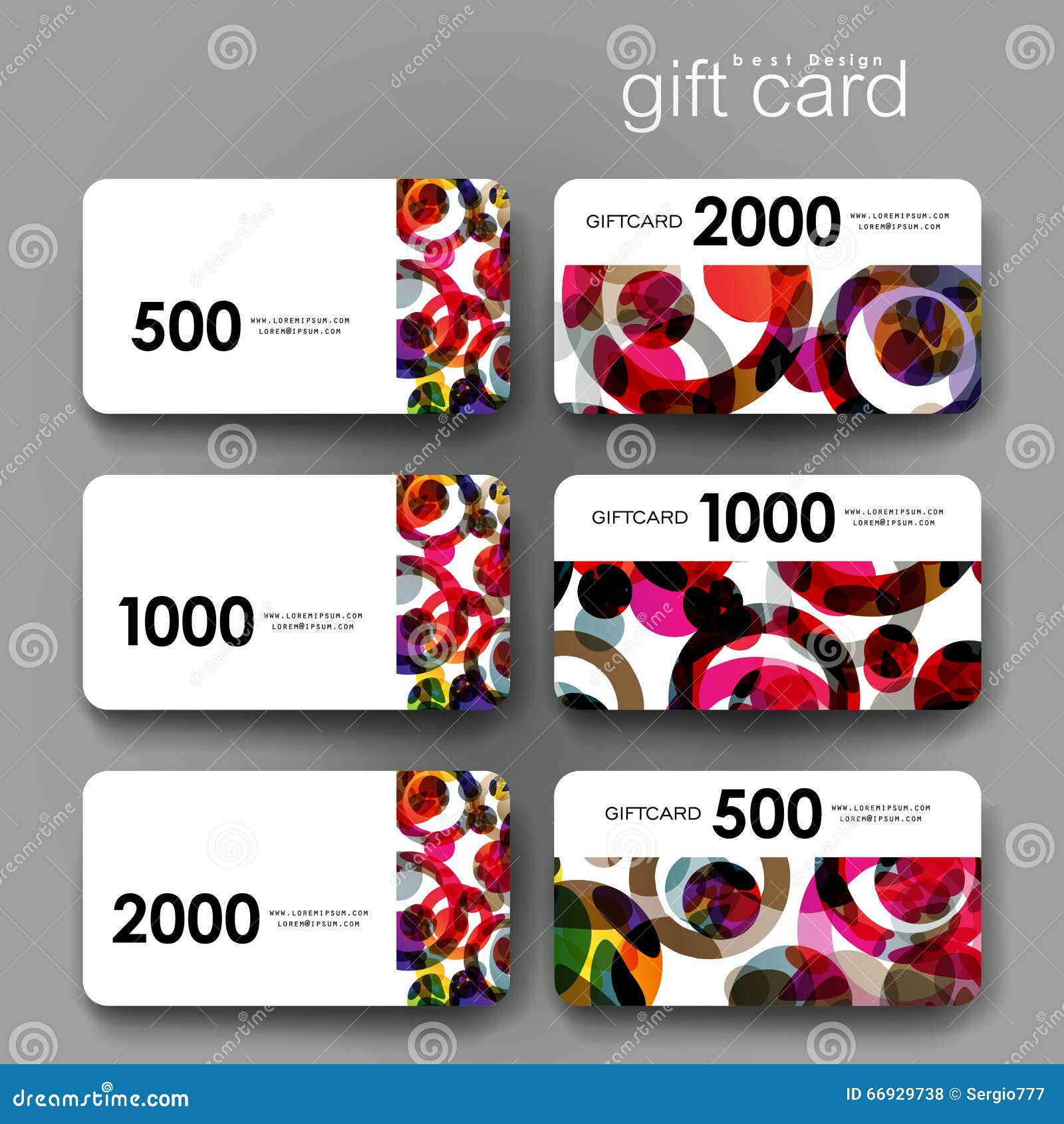 Gift Coupon, Discount Card Template with Abstract Background Stock ...
