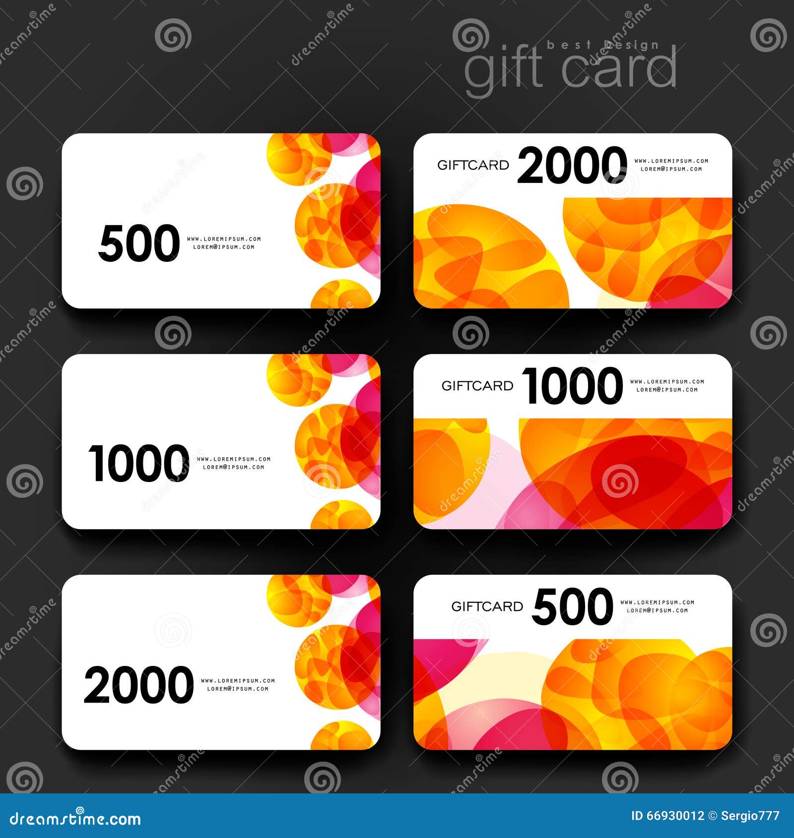 Gift Coupon, Discount Card Template with Abstract Background Stock ...