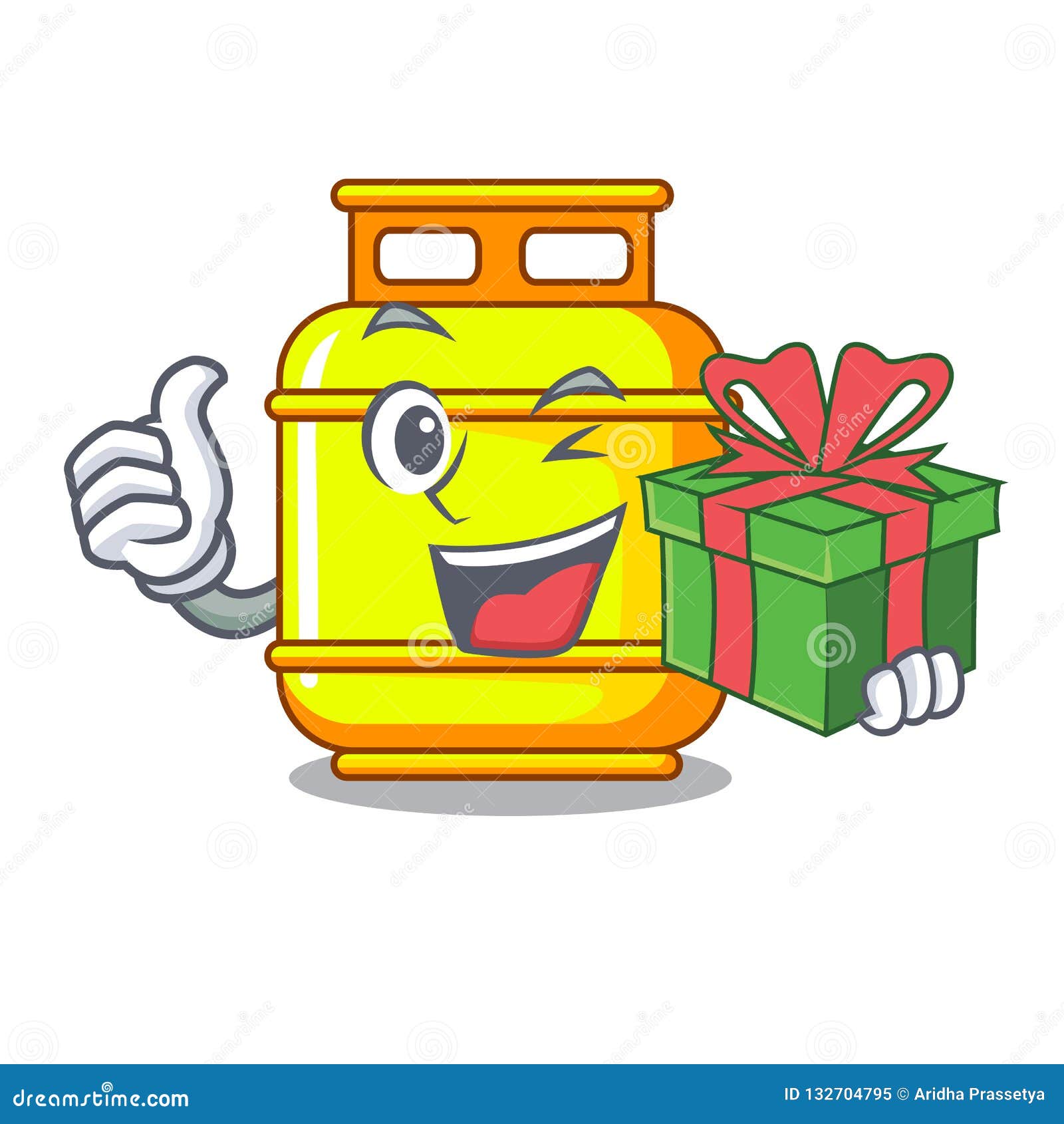 With Gift Creative in Gas Cartoon Tank Container Stock Vector ...