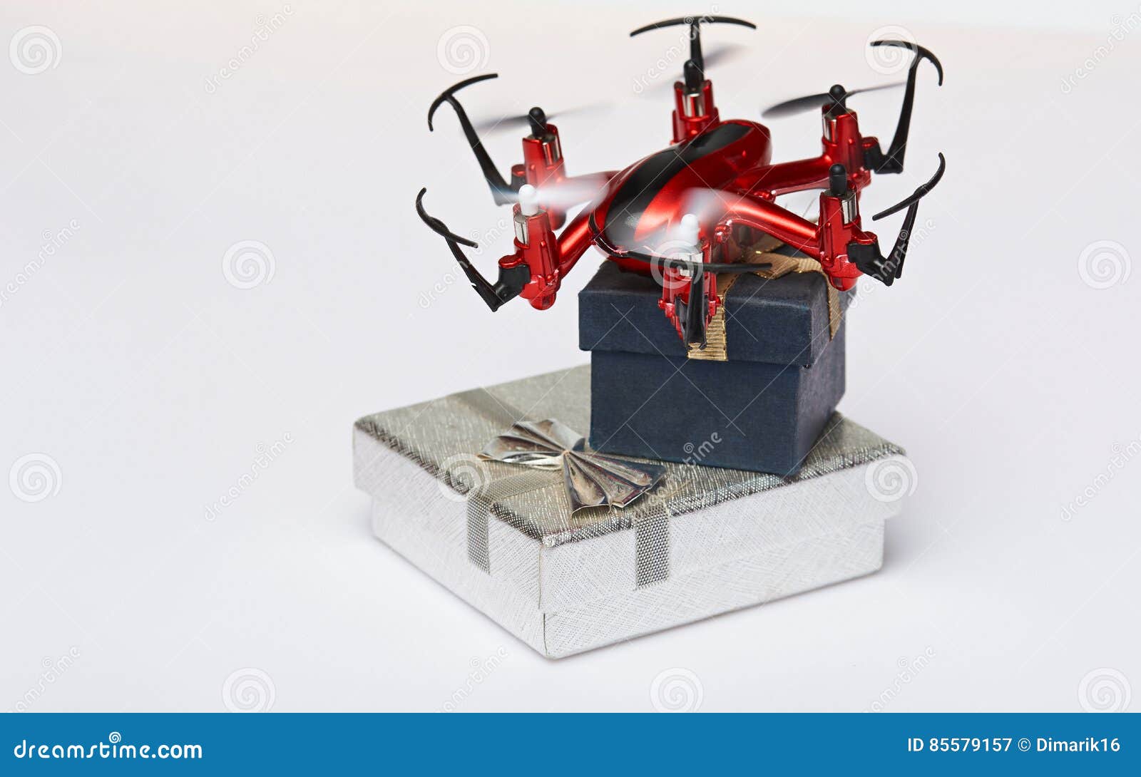 Gift delivery with drones stock image. Image of sending - 85579157