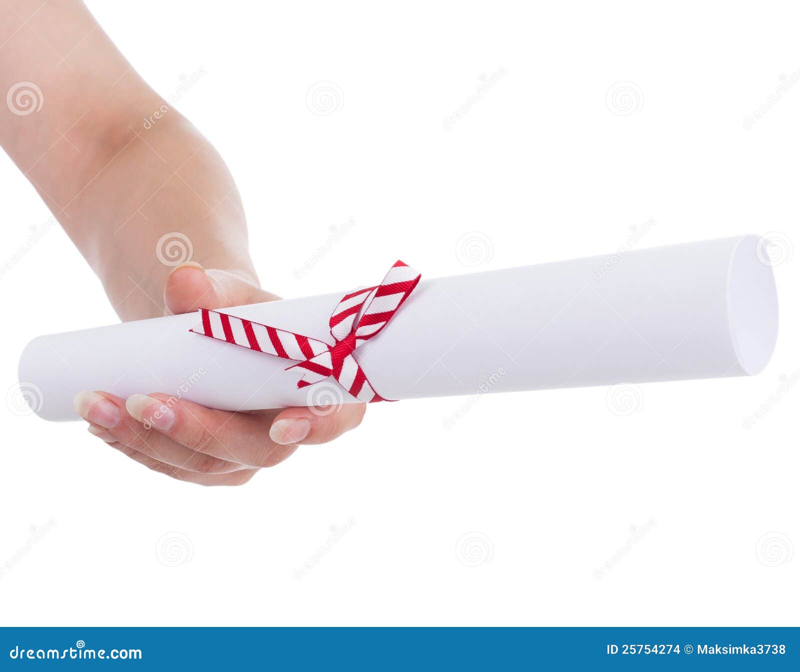 A gift diploma in hand stock photo. Image of note, high - 25754274