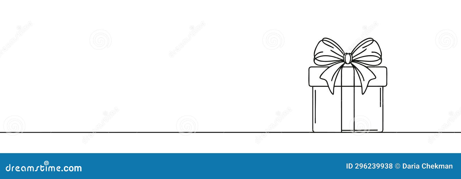 Gift Drawn with One Line Isolated Stock Illustration - Illustration of ...