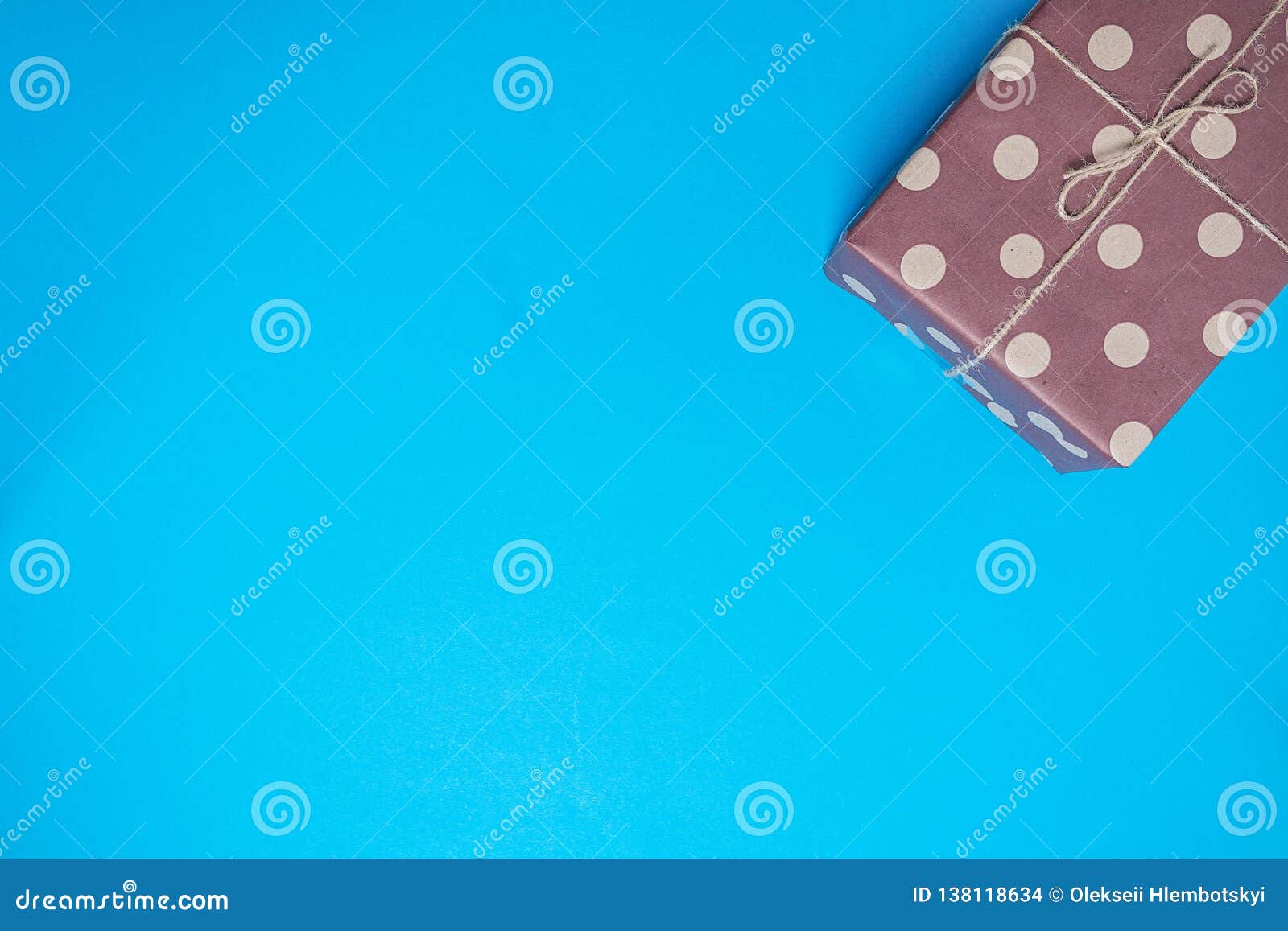 Gift in a Festive Packaging on a Blue Background Stock Photo - Image of ...