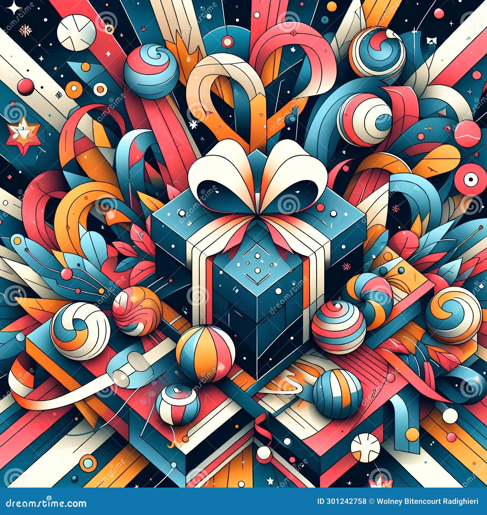 Gift figure made with AI stock illustration. Illustration of games ...