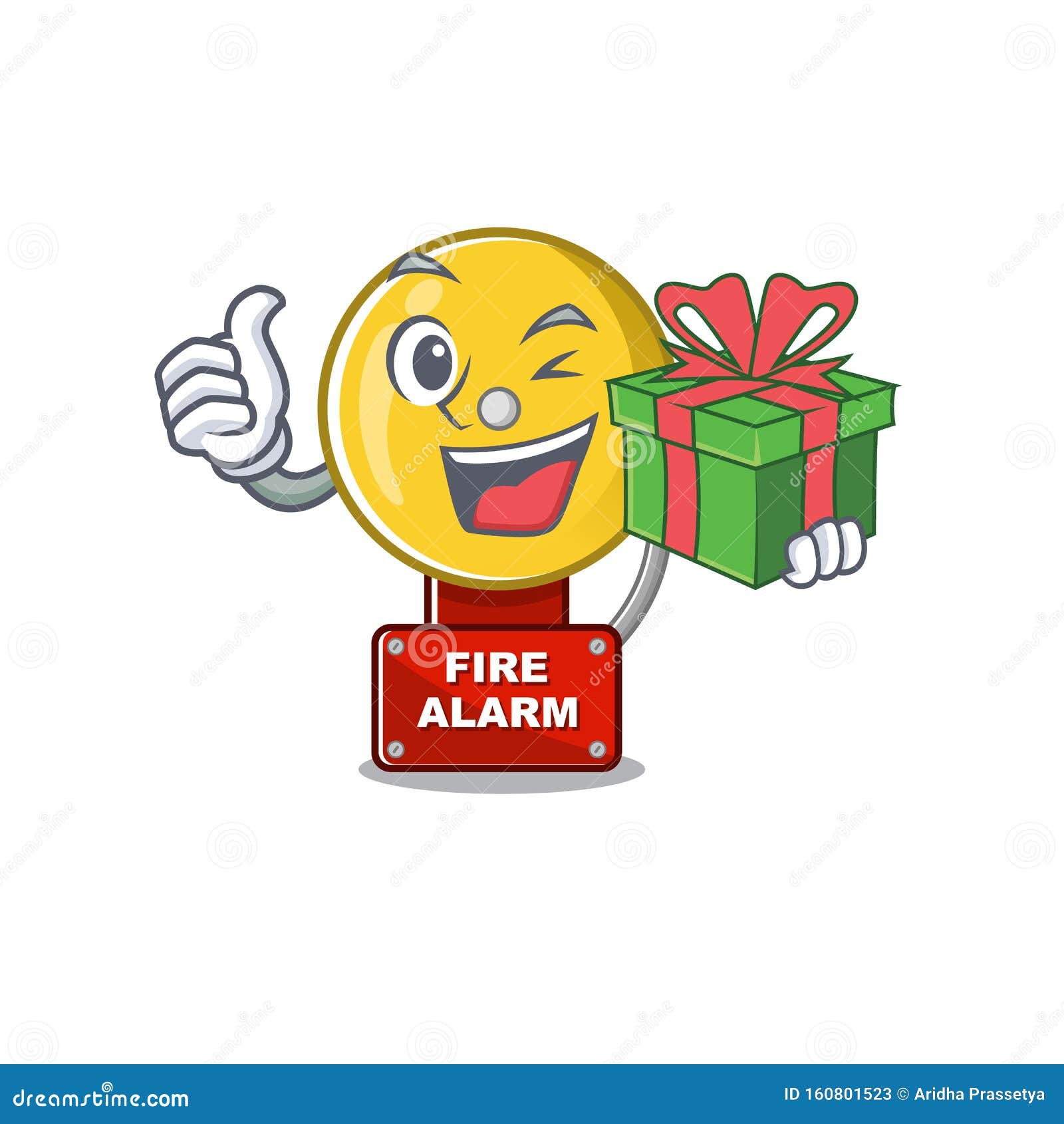 With Gift Fire Alarm with the Character Shape Stock Vector ...