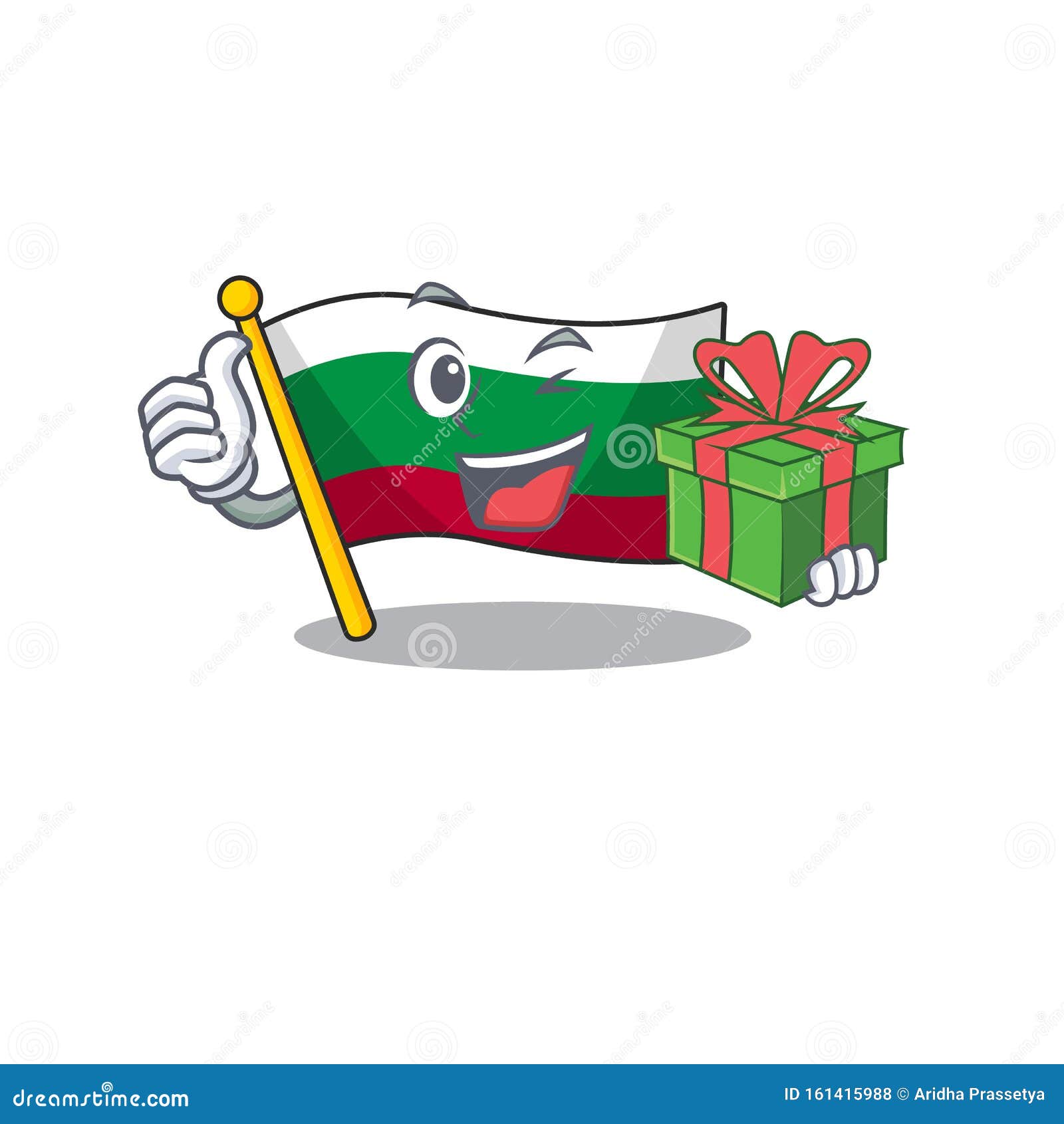 With Gift Flag Bulgaria in the Cartoon Shape Stock Vector ...