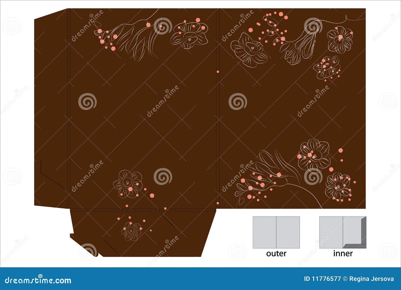 Gift folder with die cut stock vector. Illustration of leaf - 11776577