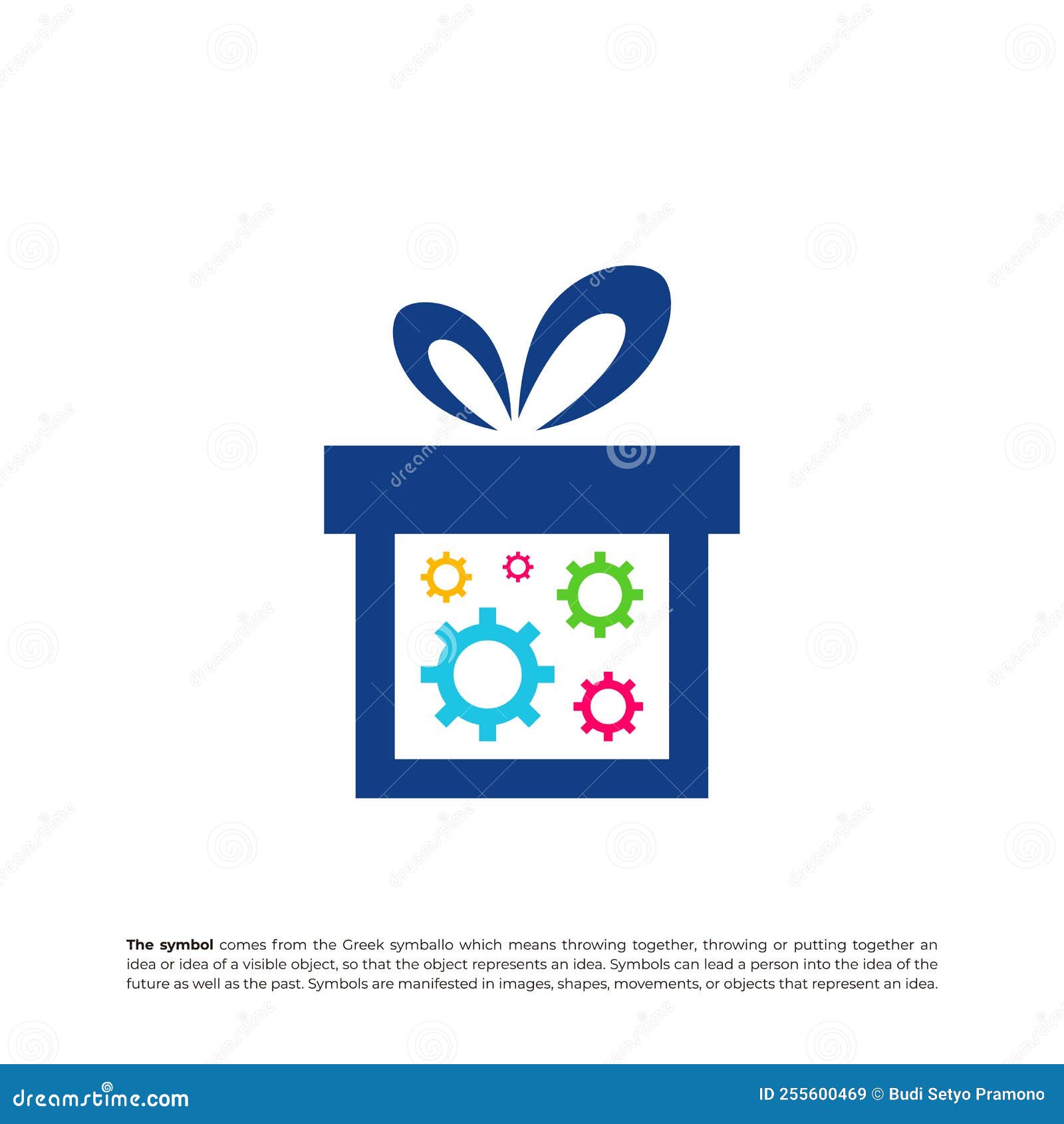 Gift Gear Logo Design Template. Gear Gift Logo Concept Vector Stock ...