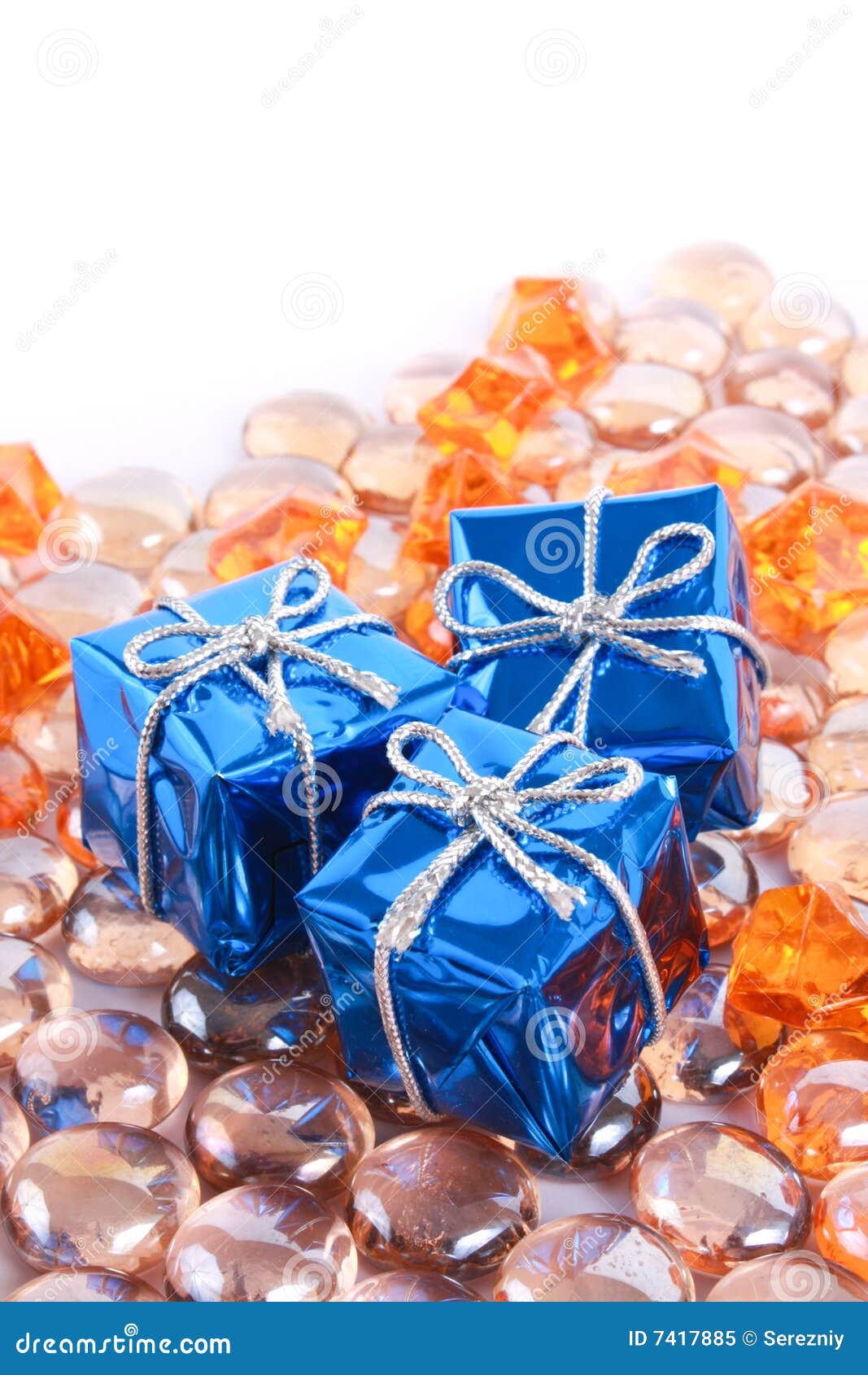 Gift on gems stock image. Image of shiny, present, orange - 7417885