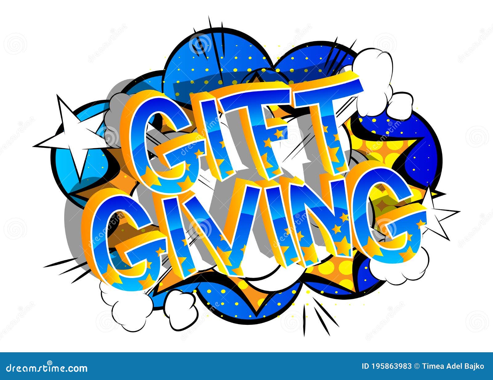 Gift Giving Comic Book Style Cartoon Words Stock Vector - Illustration ...