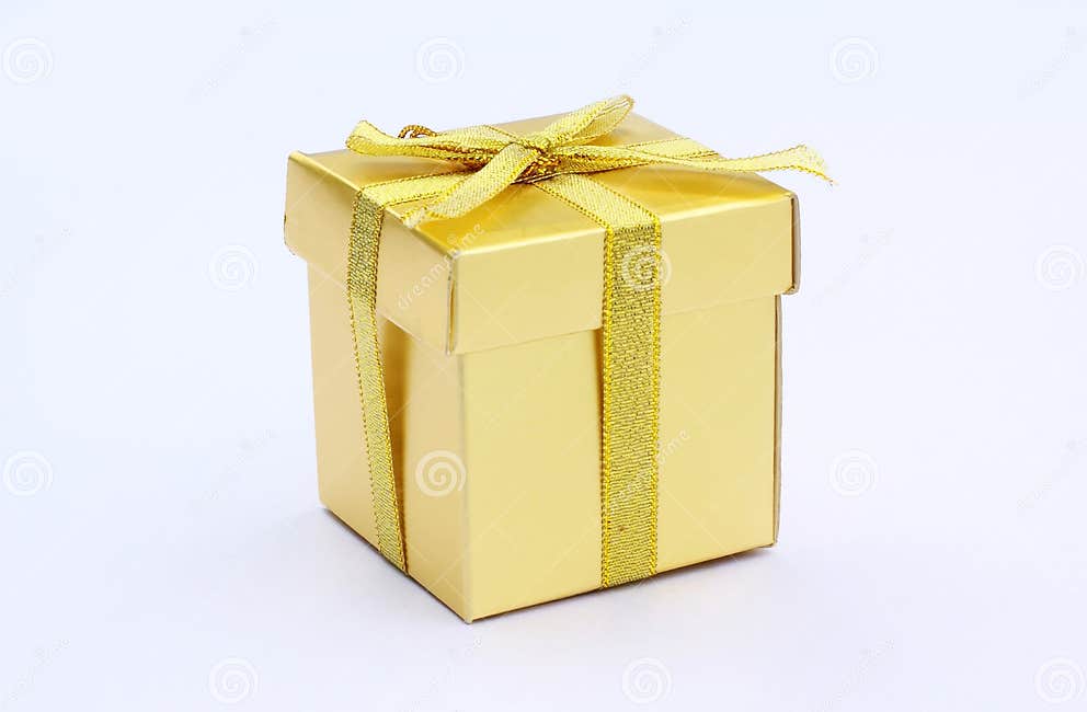 Gift gold box stock photo. Image of holiday, still, birthday - 16124588