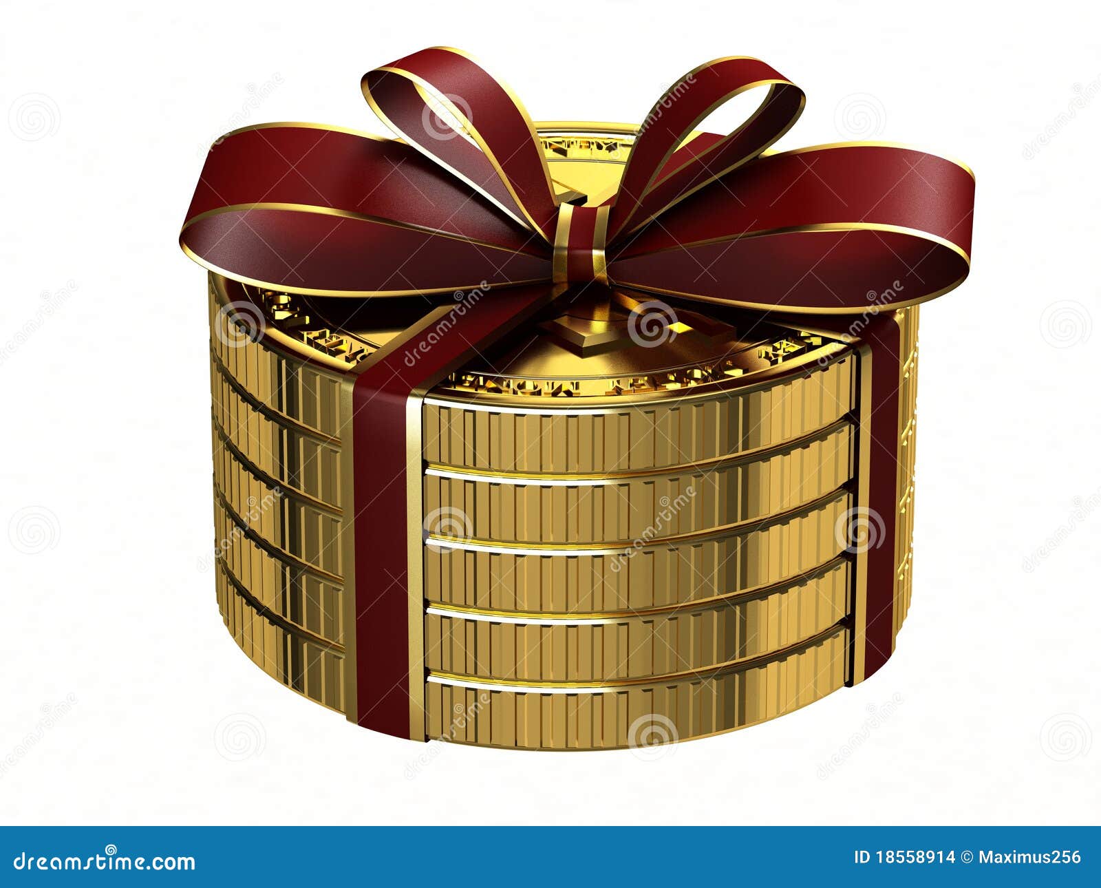 Gift of gold coins. stock illustration. Illustration of gold - 18558914