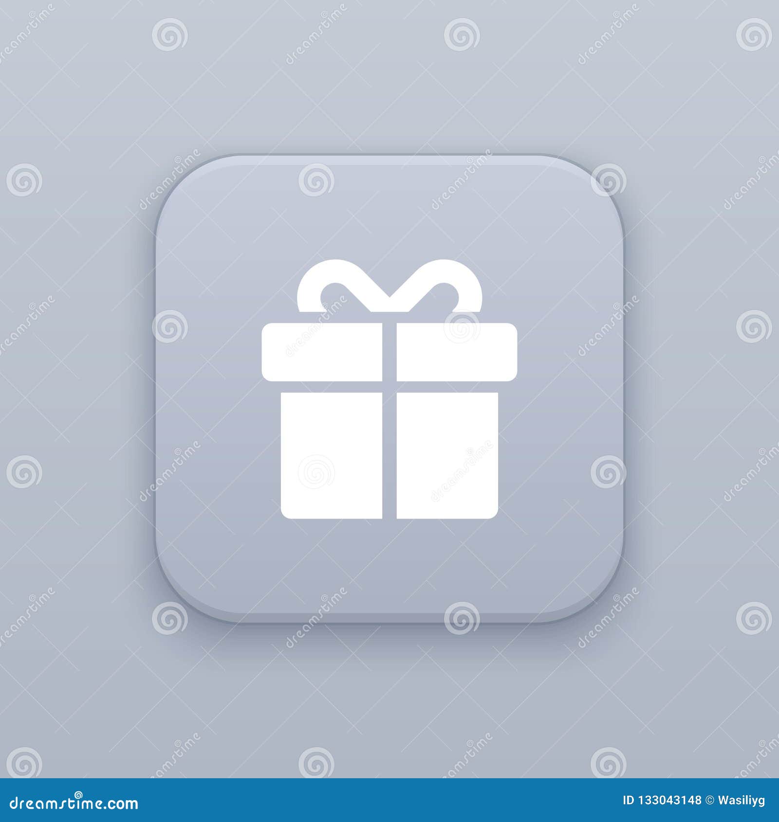 Gift, Gray Vector Button with White Icon Stock Vector - Illustration of ...