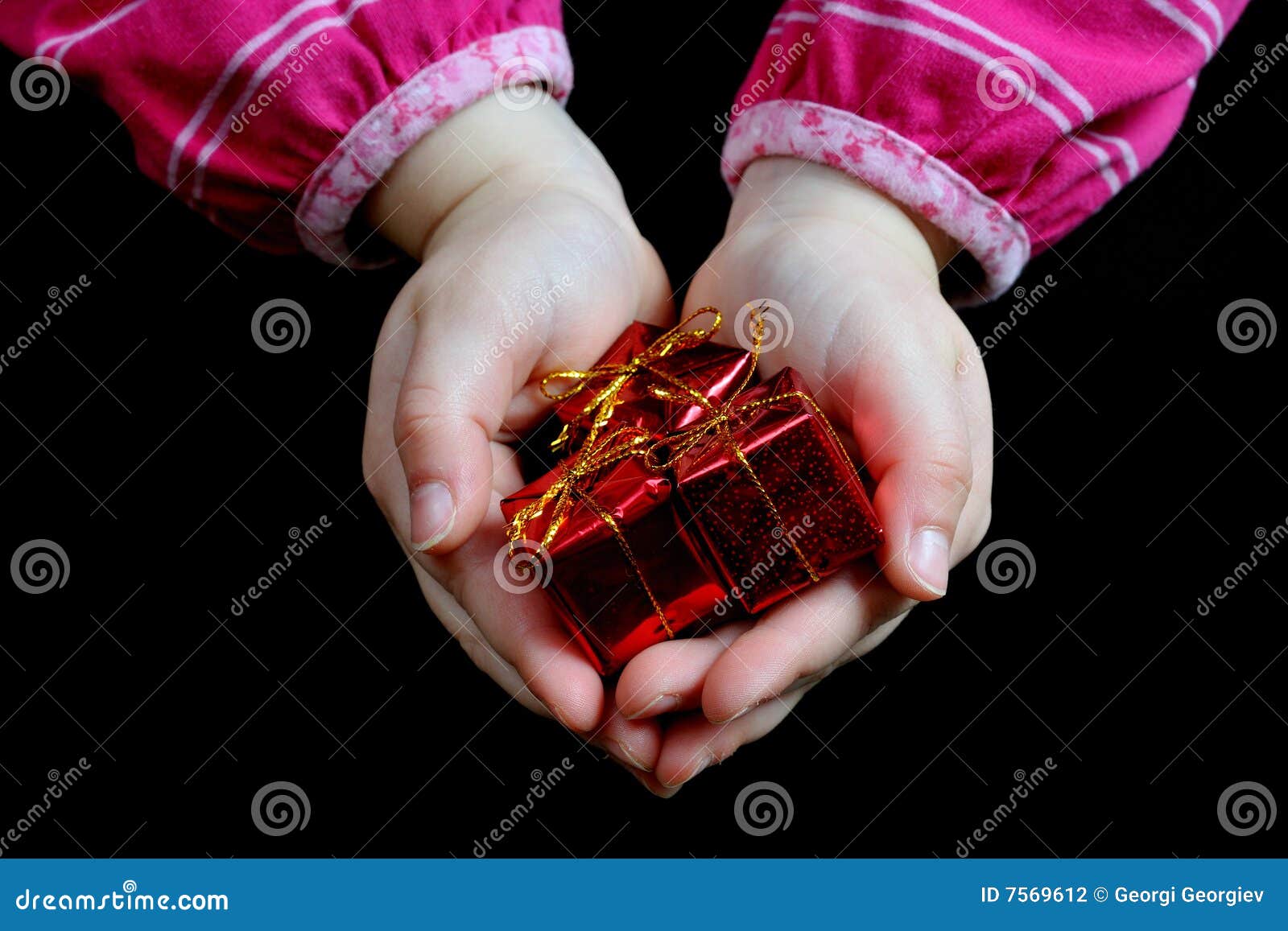 Gift in hand stock photo. Image of present, heart, birthday - 7569612