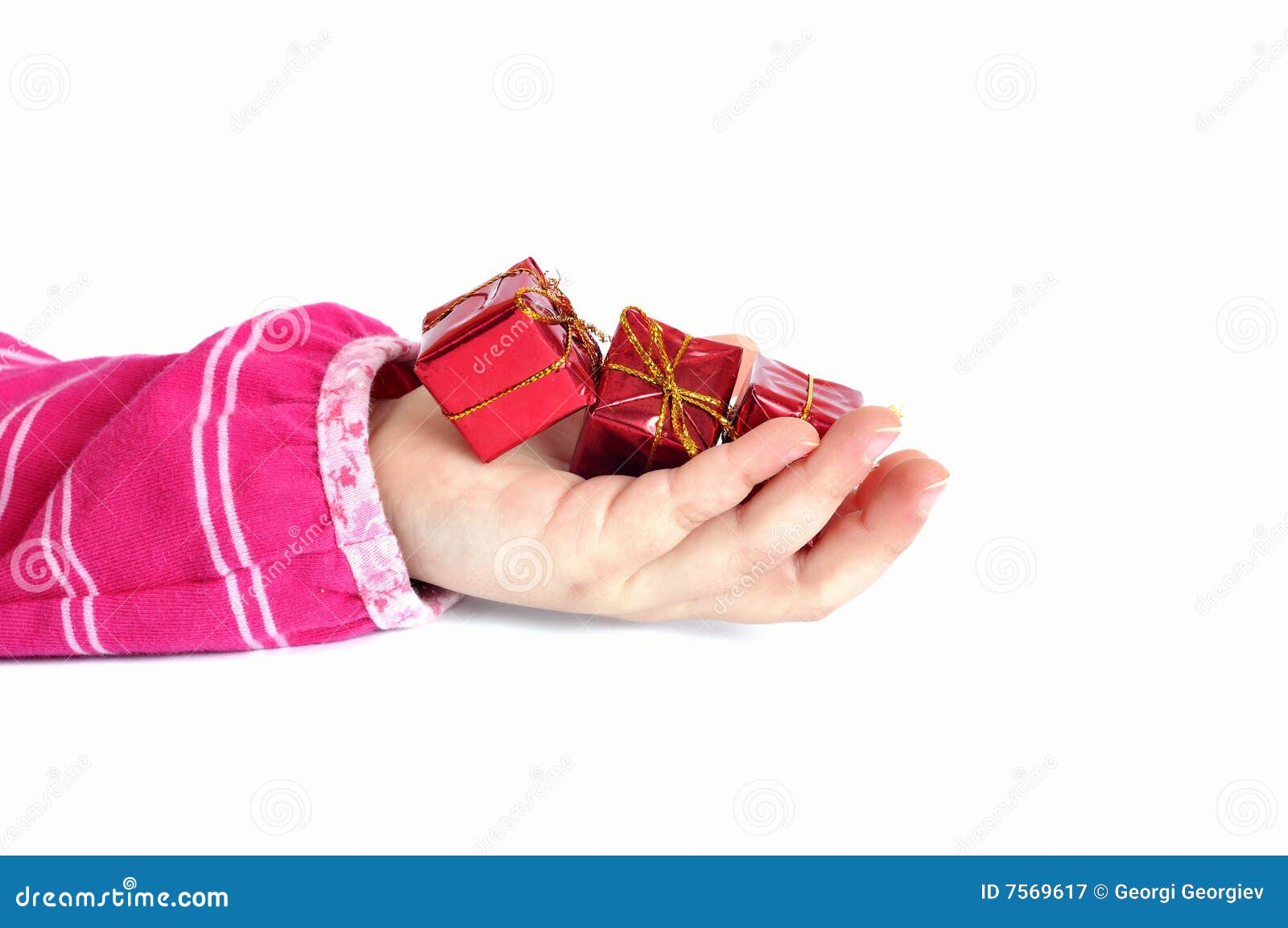 Gift in hand stock image. Image of present, holding, celebration - 7569617